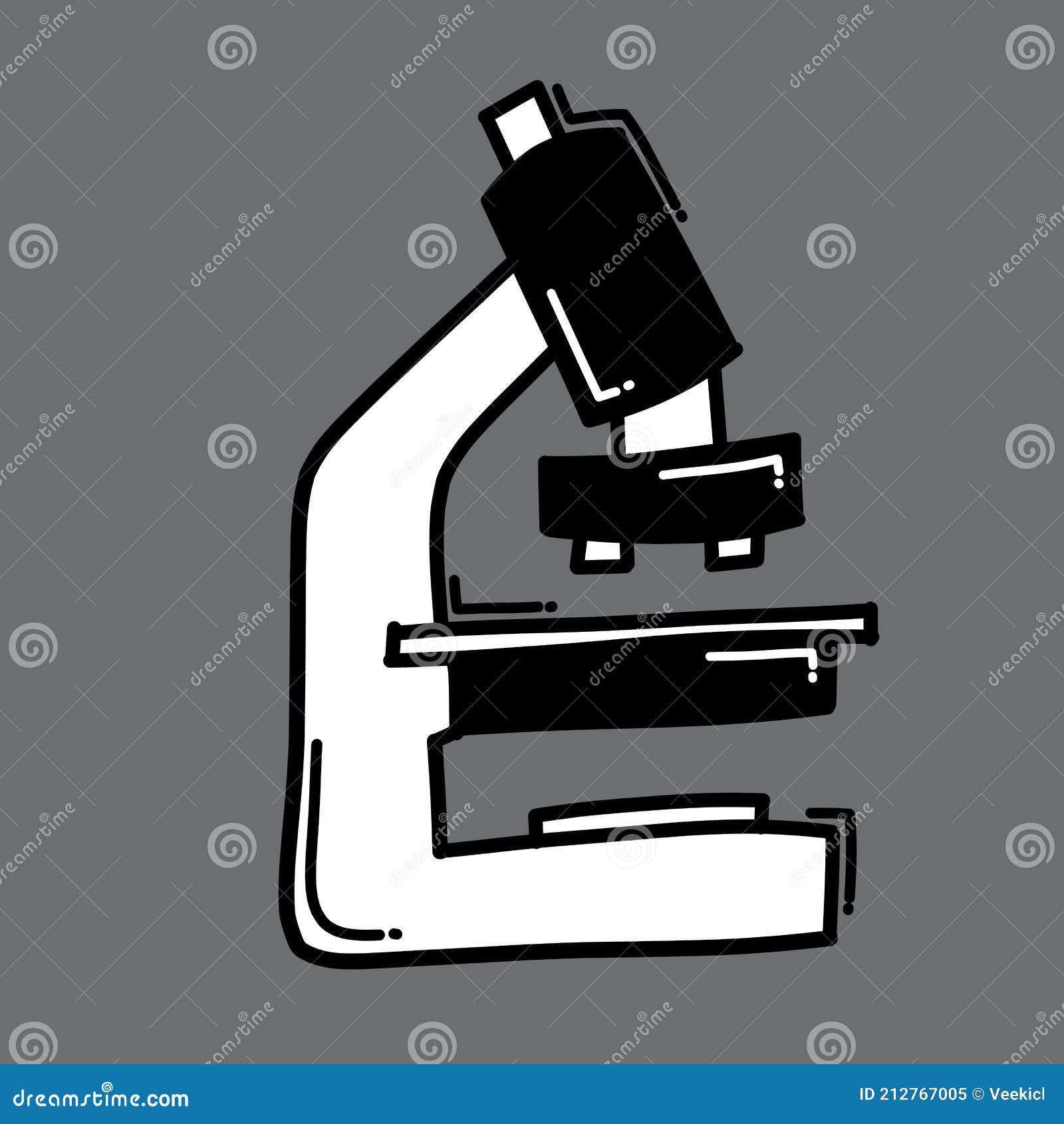 A Microscope. Doodle Style. An Optical Device. A Symbol Of Science ...
