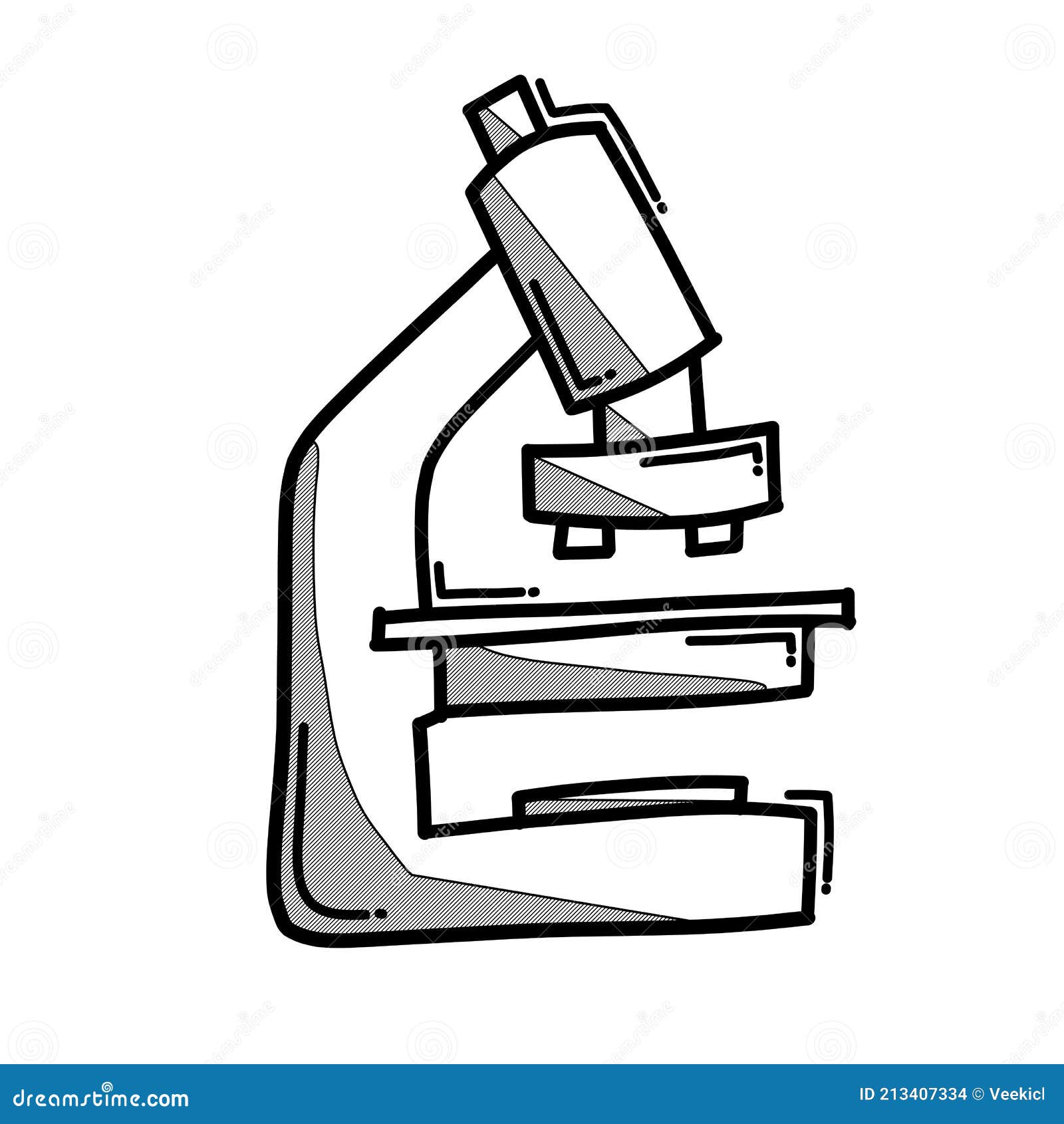 Microscope Doodle Vector Icon. Drawing Sketch Illustration Hand Drawn ...