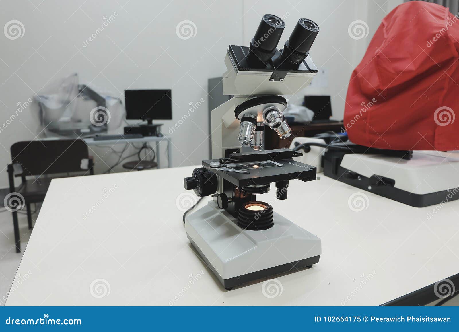 Microscope Enlarge Medicine Health Care Lab Stock Image - Image of ...