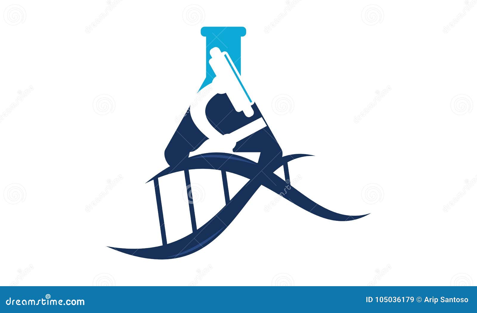 Microscope flask and DNA stock vector. Illustration of concept - 105036179