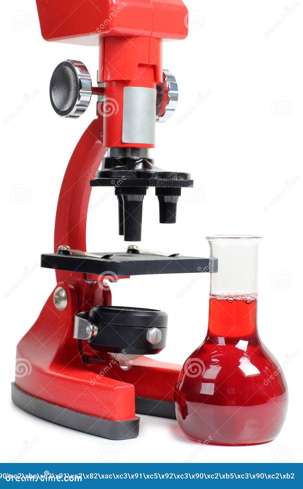 Microscope and flasks stock photo. Image of liquid, pharmacy - 30798342