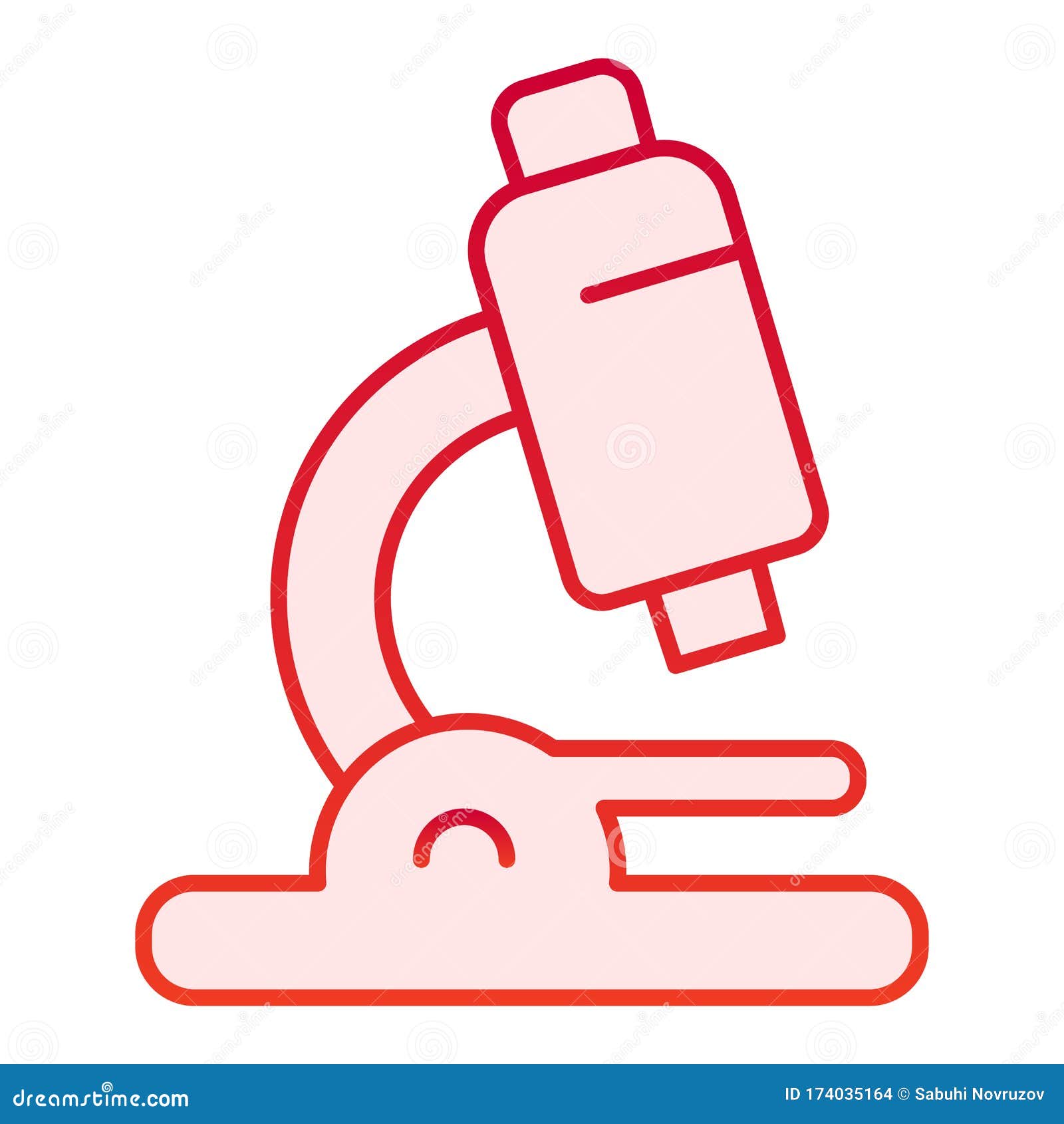 Microscope Flat Icon. Lab Lens Vector Illustration Isolated on White ...