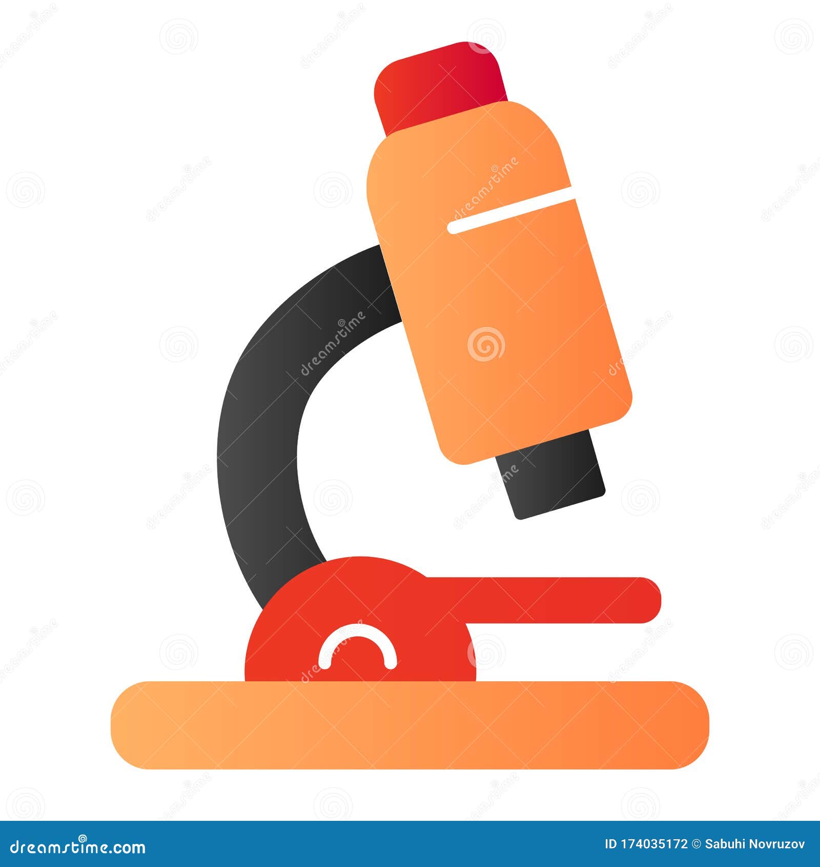 Microscope Flat Icon. Lab Lens Vector Illustration Isolated on White ...