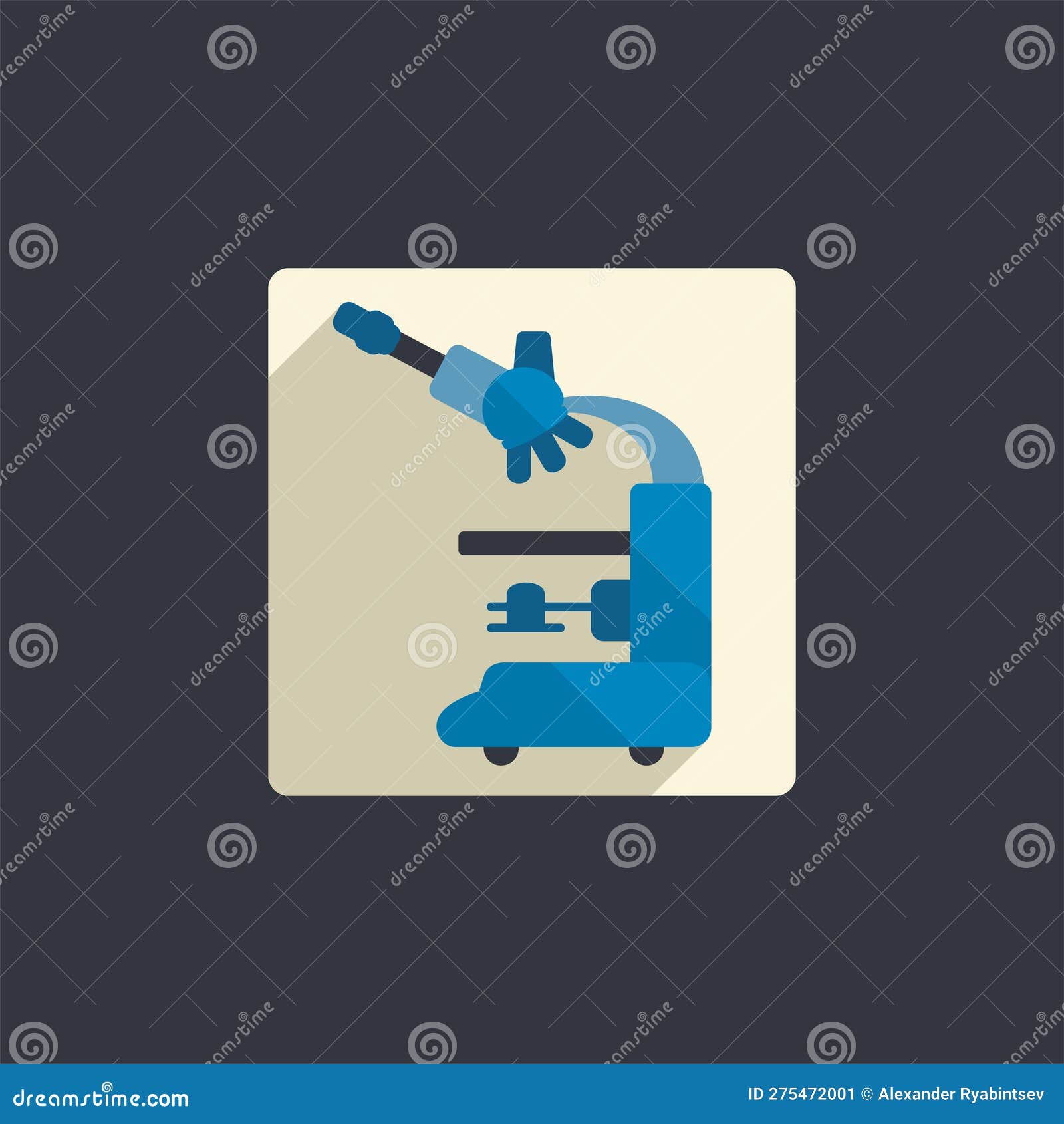 Microscope Flat Style Vector Icon. Scientific Pictogram. Lab Equipment ...