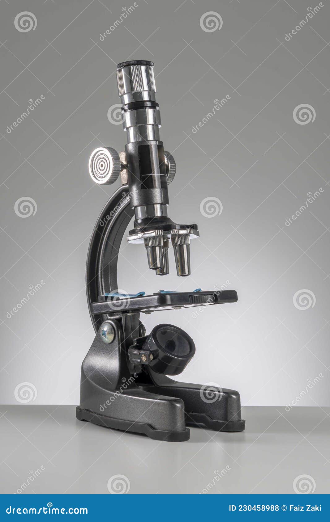 Microscope with Grey Background Stock Photo - Image of chemistry ...