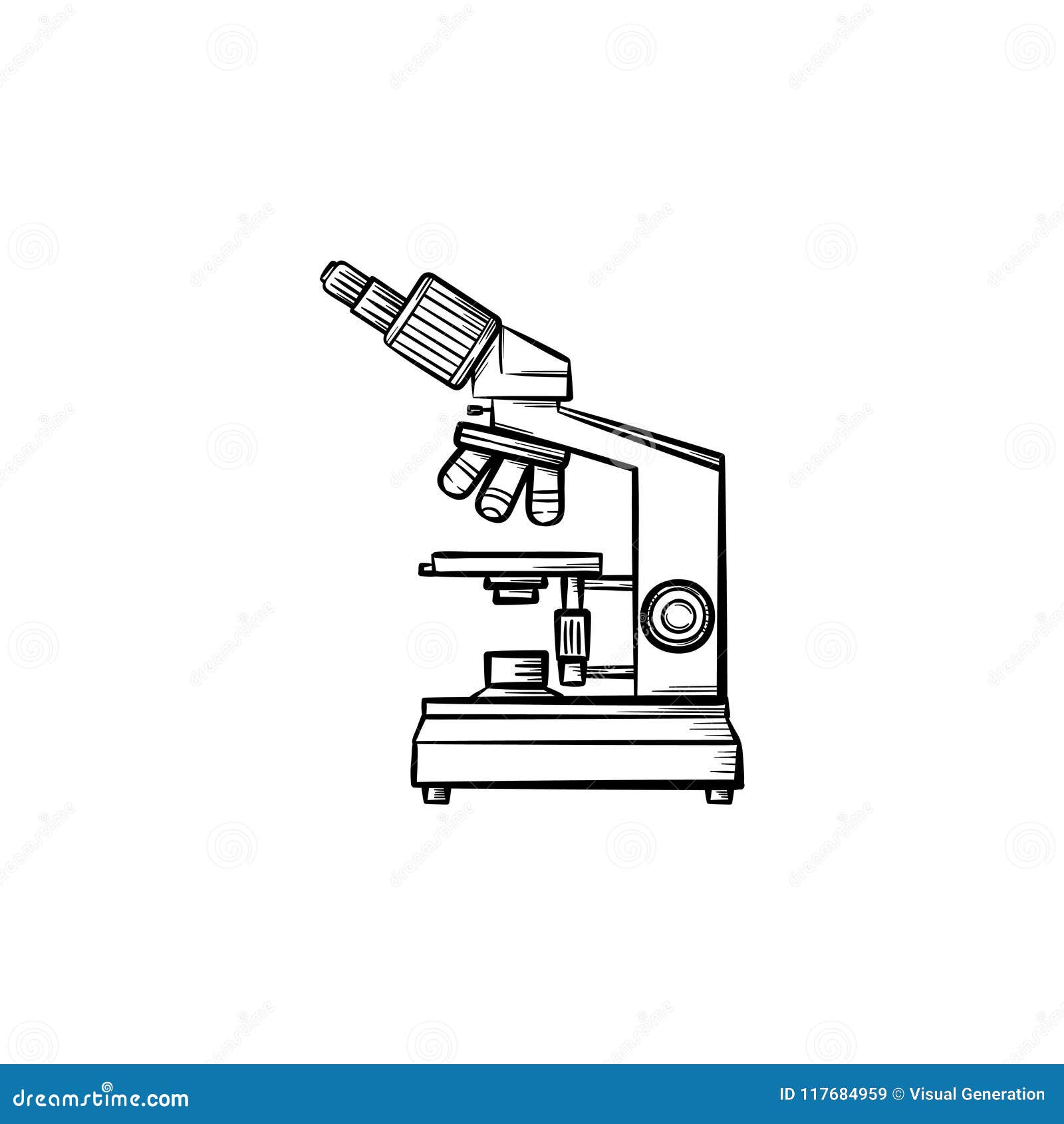 Microscope Hand Drawn Outline Doodle Icon. Stock Vector - Illustration ...