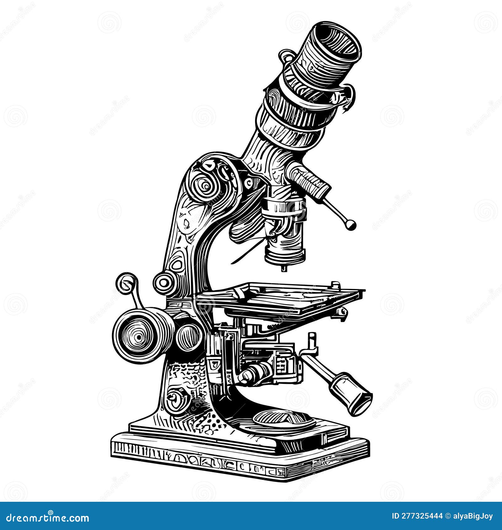 Microscope Hand Drawn Sketch in Doodle Style Vector Illustration Stock ...