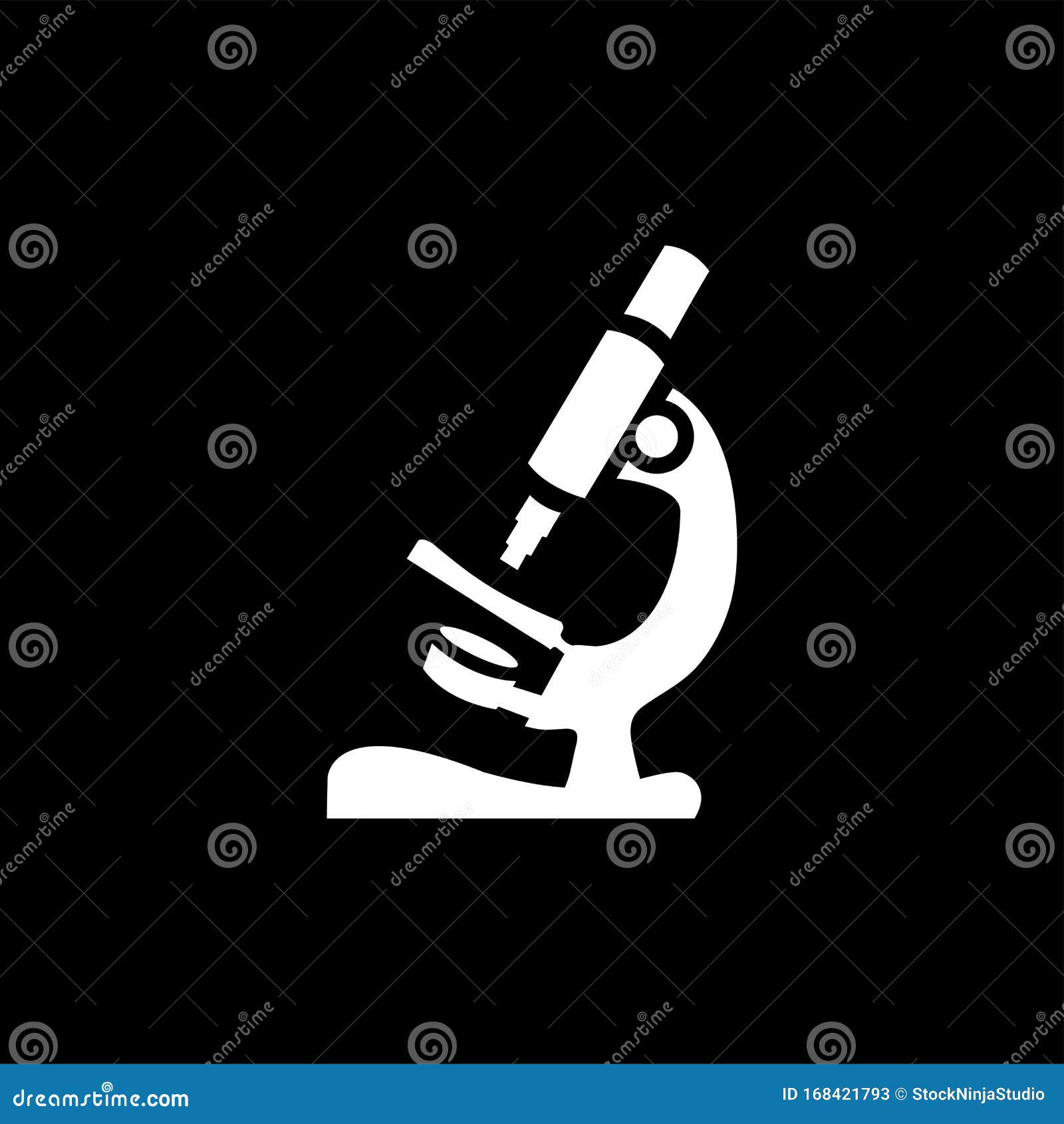 Microscope Icon on Black Background. Black Flat Style Vector ...