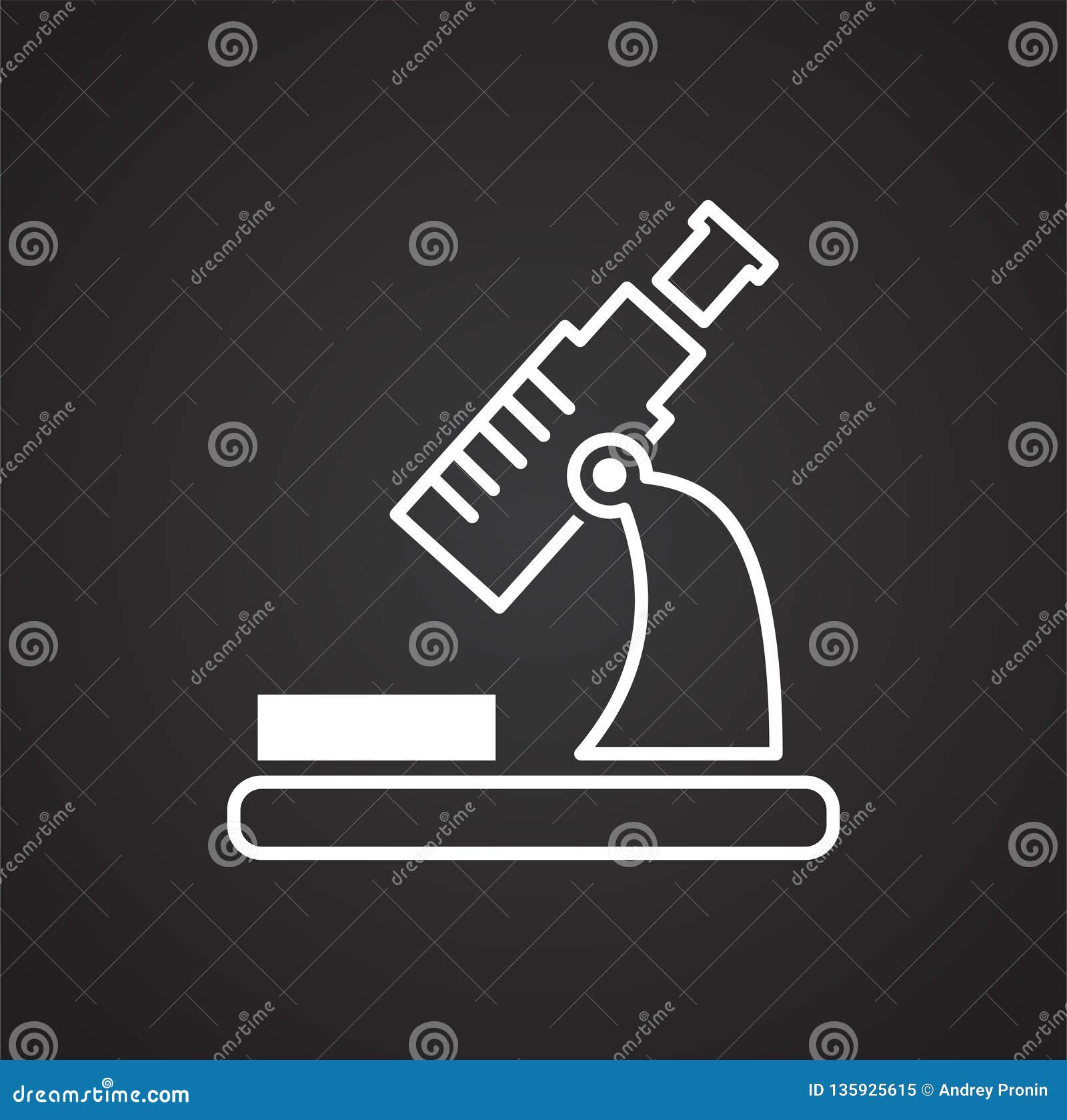 Microscope Icon on Black Background for Graphic and Web Design, Modern ...