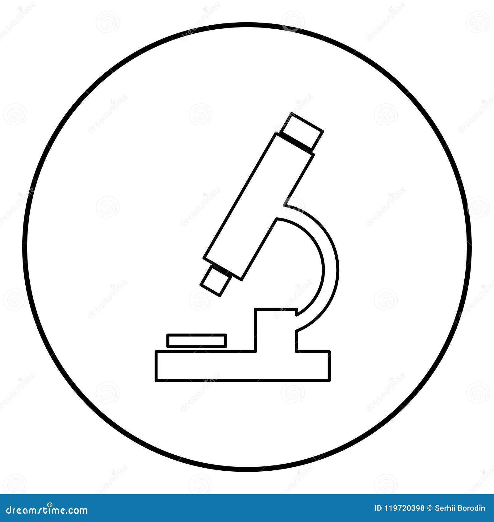 Microscope Circle Icons With Shadow Cartoon Vector | CartoonDealer.com ...