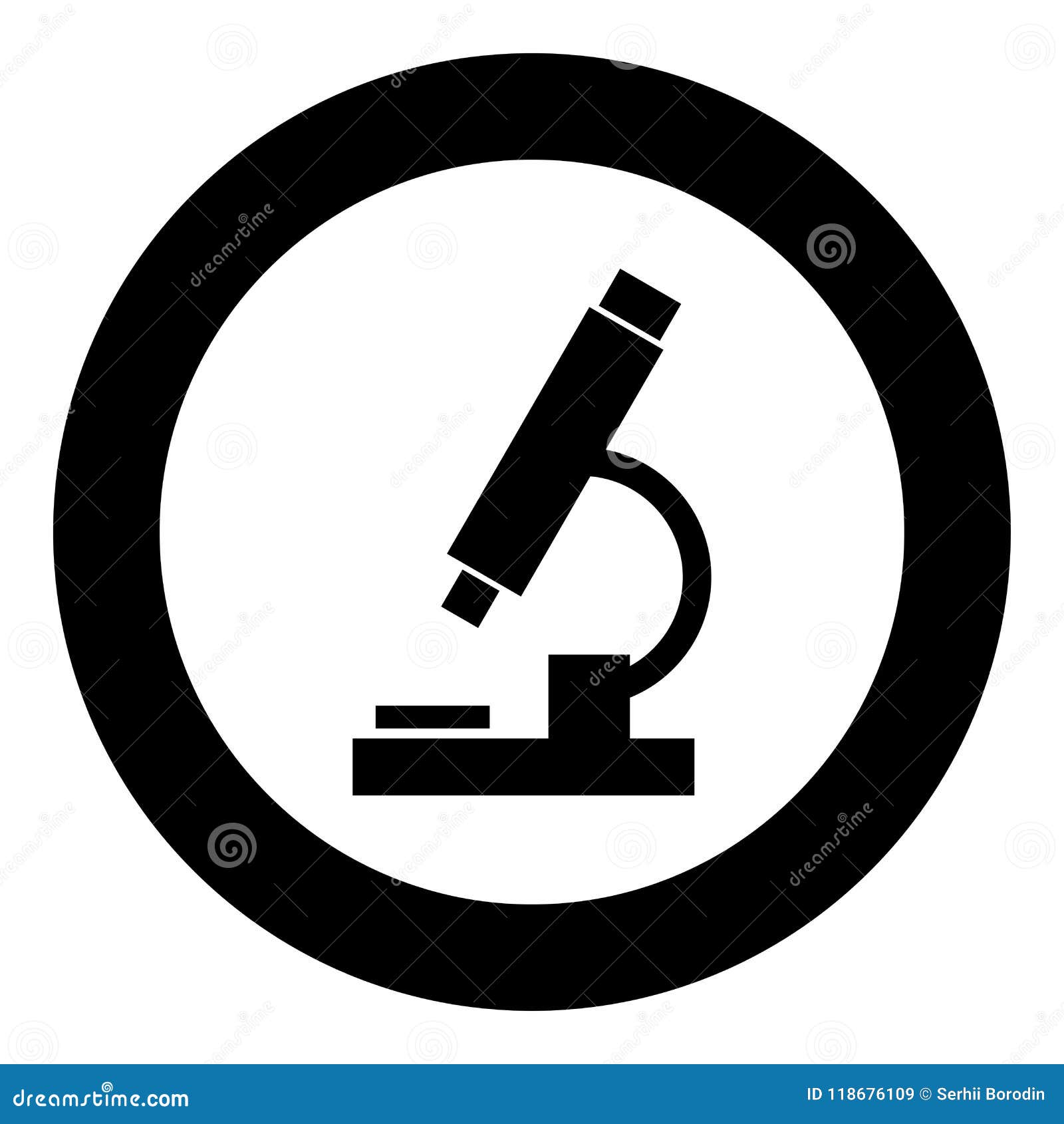 Microscope And Circle Logo Design Vector Illustration | CartoonDealer ...