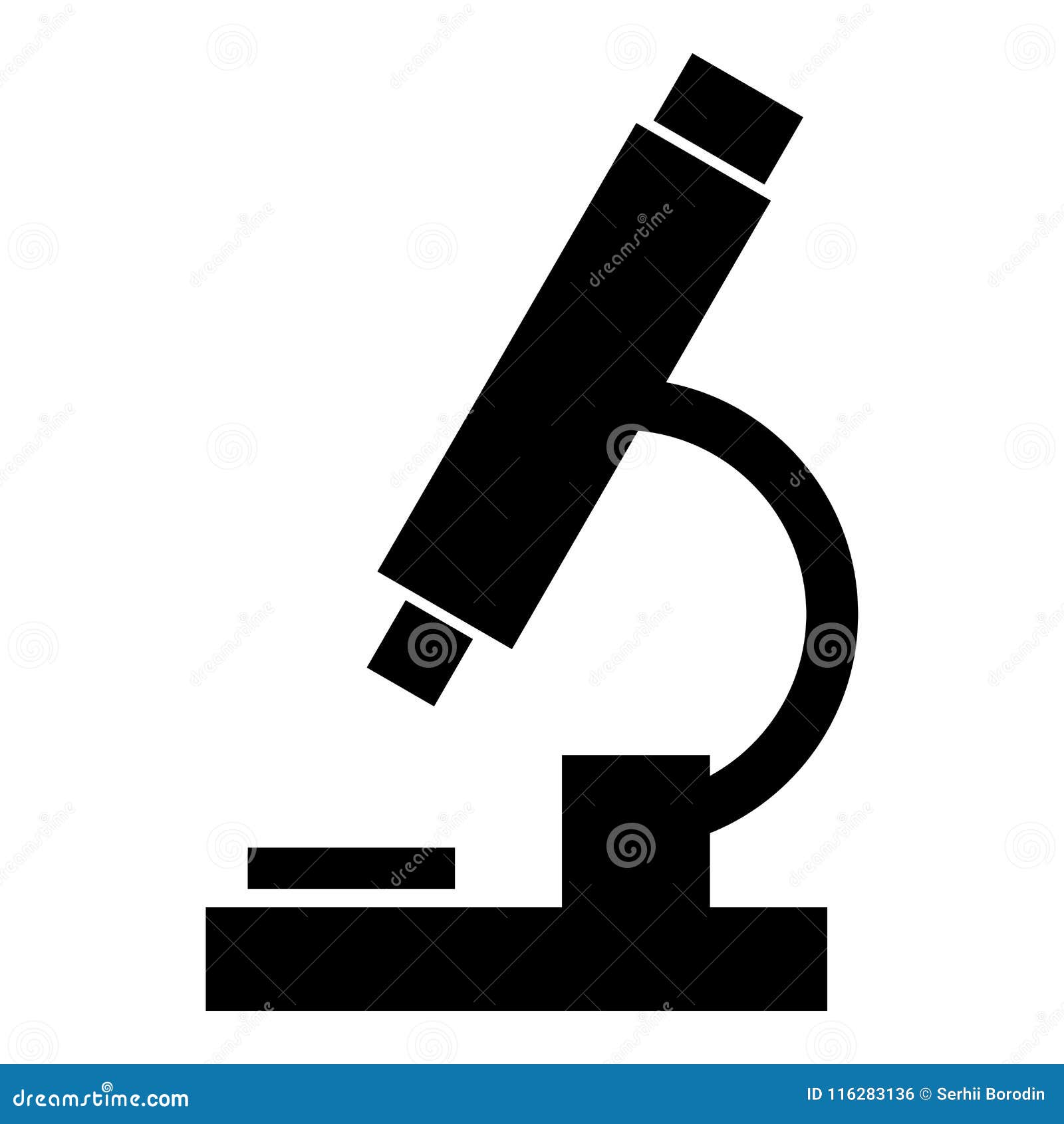 Microscope Icon Black Color Illustration Flat Style Simple Image Stock ...