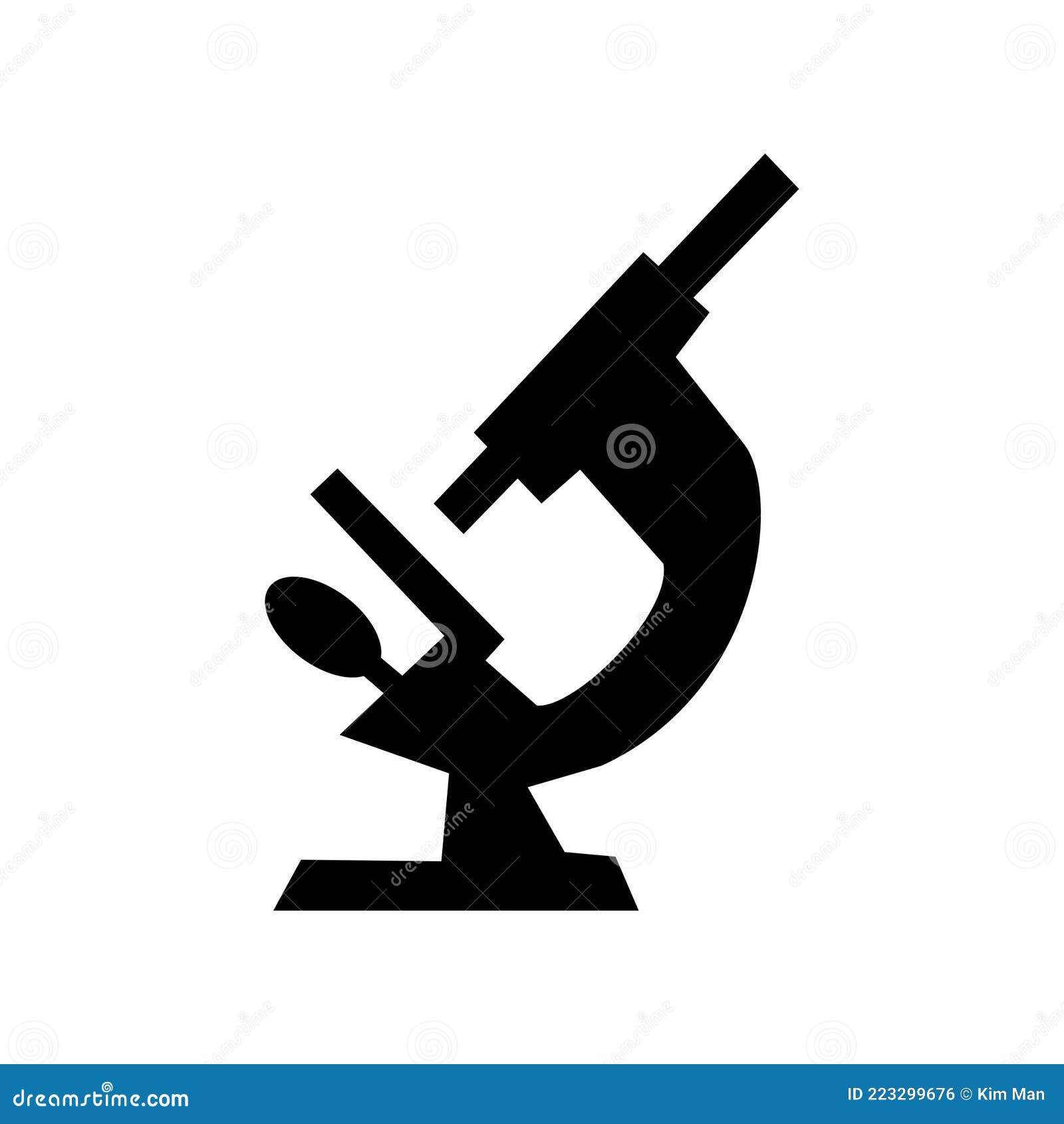 Microscope Icon Black Color. Simple Flat Design Stock Vector ...