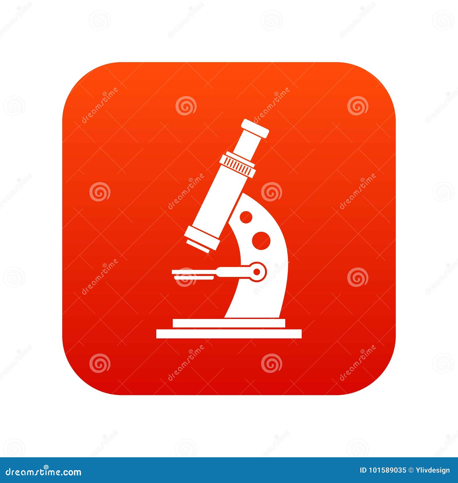 Microscope Icon Digital Red Stock Vector - Illustration of magnify ...
