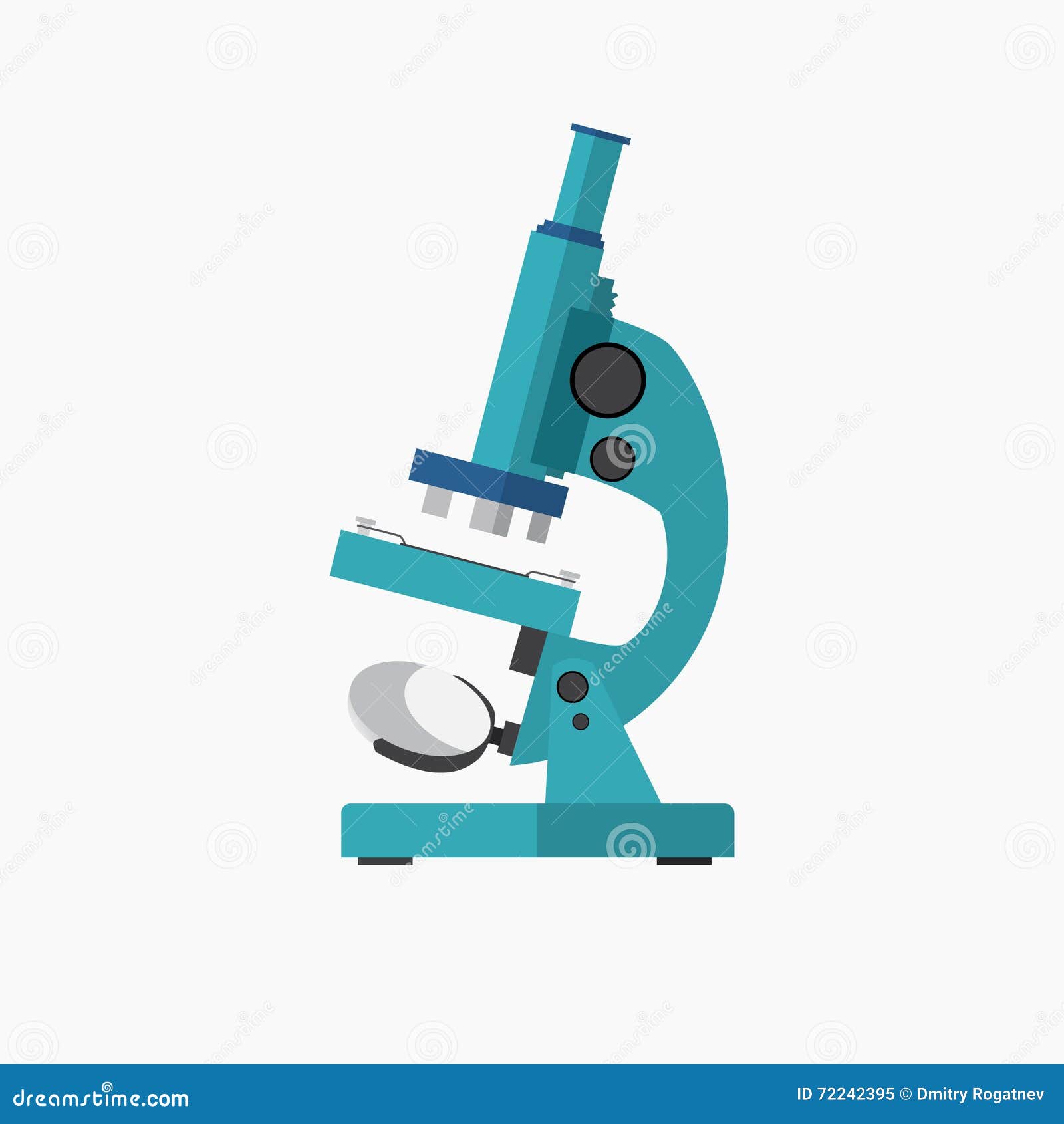 Microscope Icon in Flat Design. Stock Vector - Illustration of medical ...