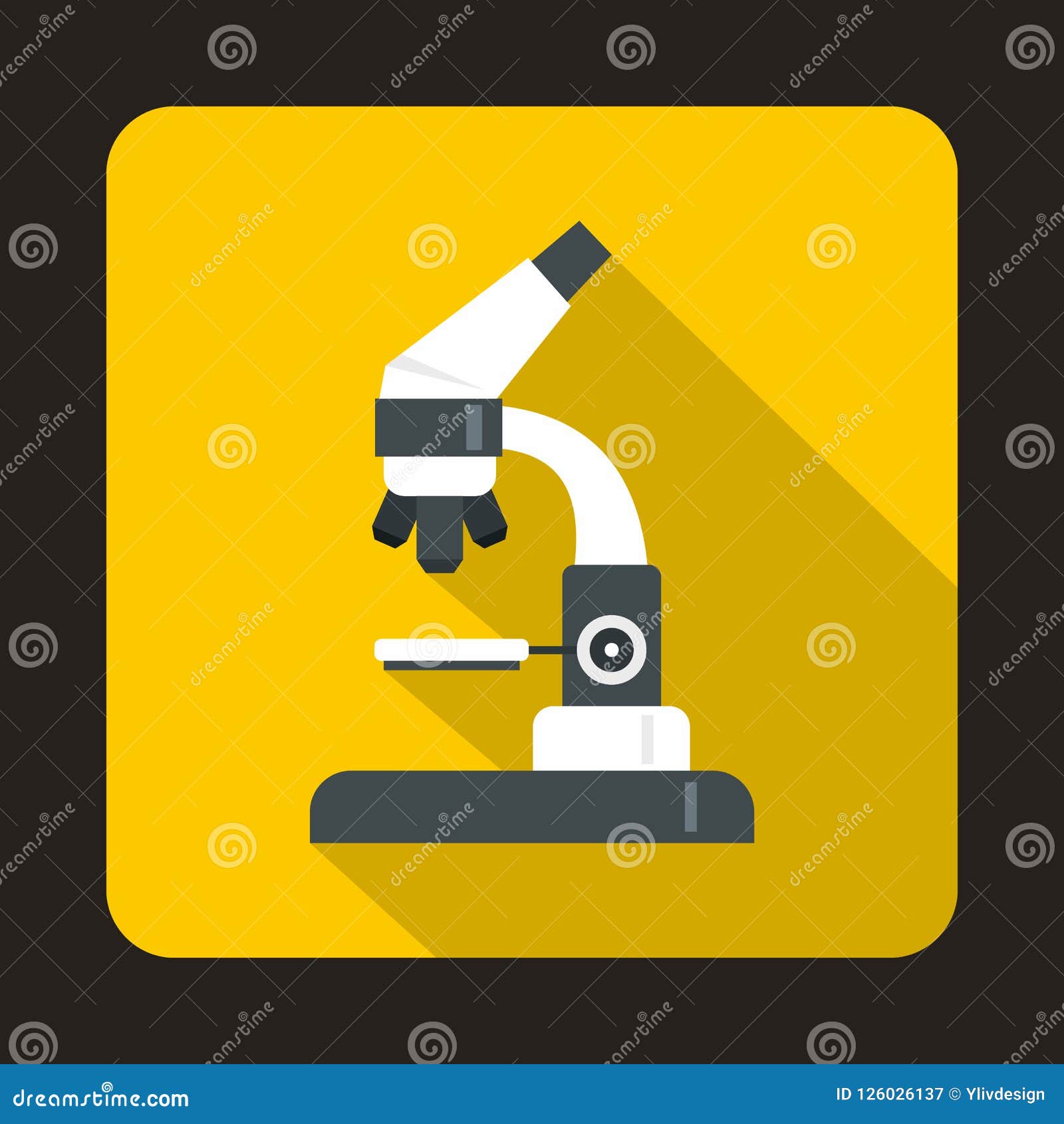 Microscope Icon in Flat Style Stock Illustration - Illustration of ...