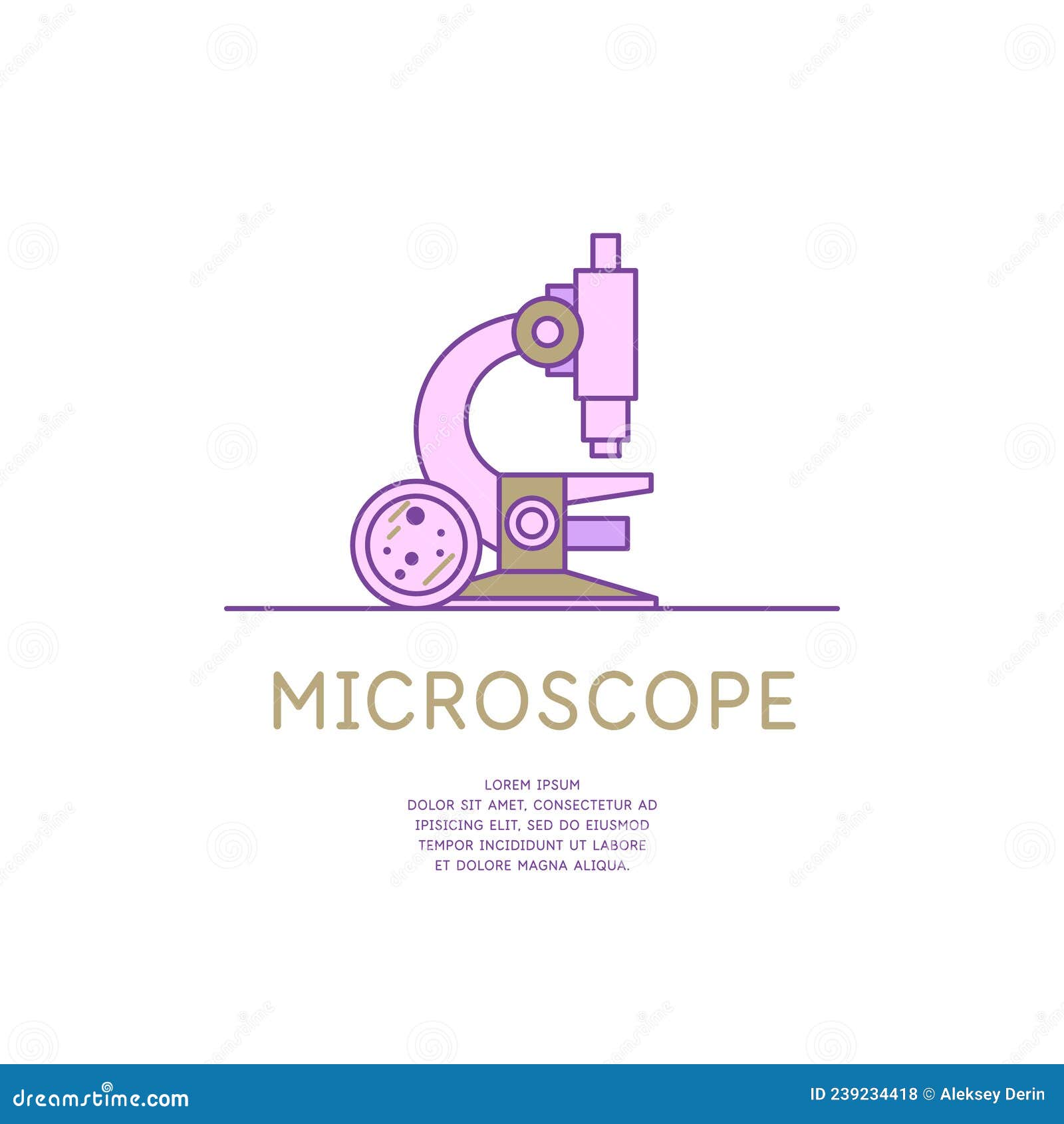 The Microscope Icon. Graphic Image on a Light Background. Devices for ...
