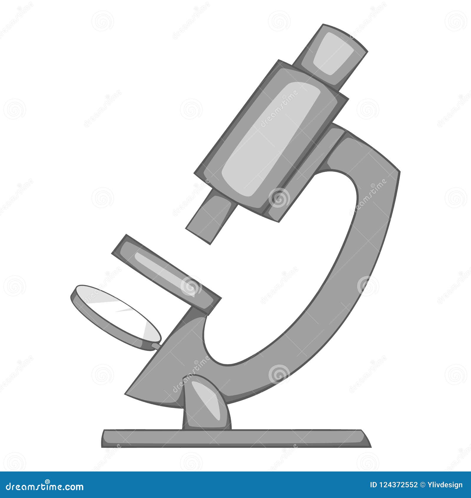Microscope Icon, Gray Monochrome Style Stock Illustration ...