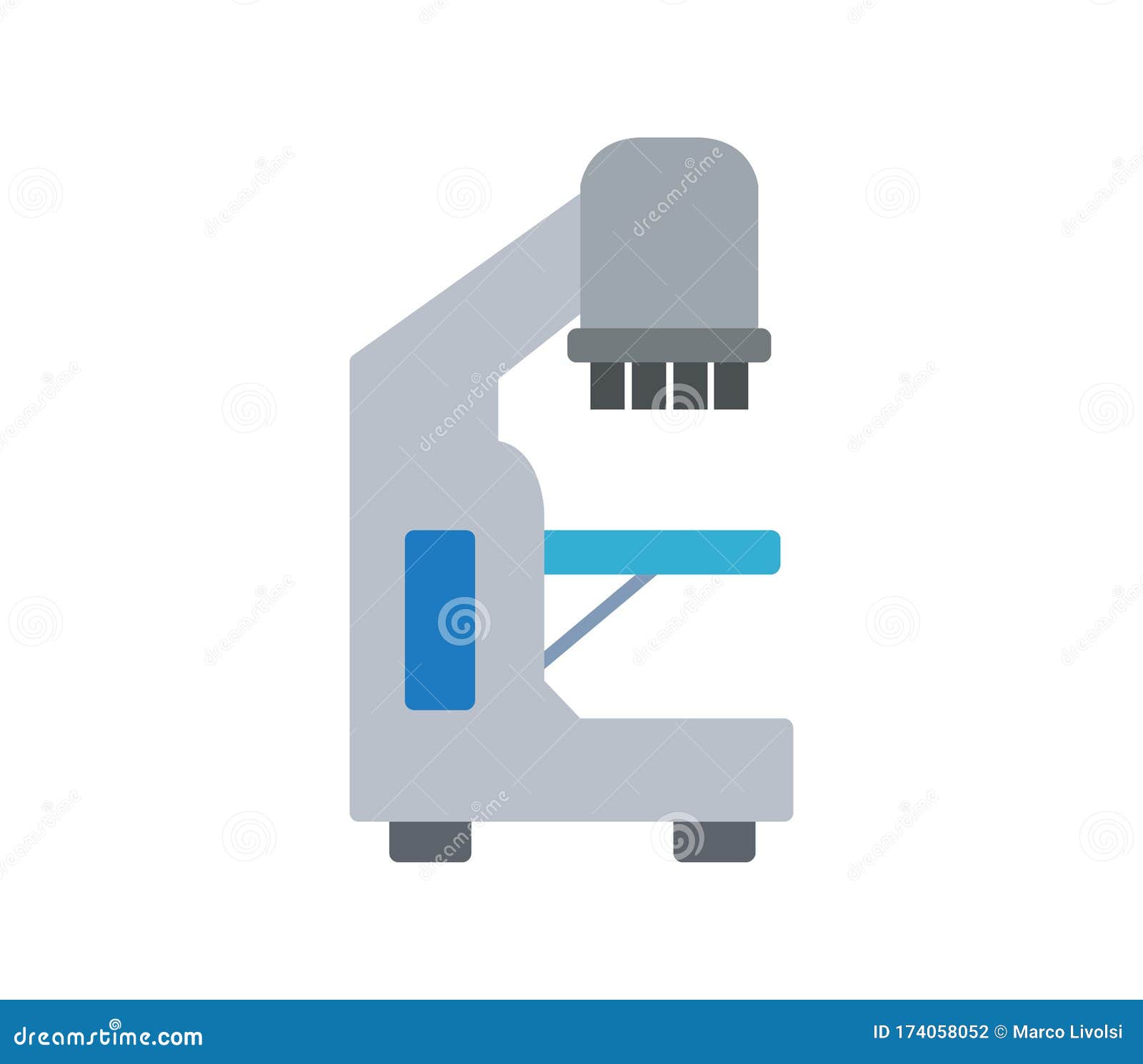 Microscope Icon Illustrated in Vector on White Background Stock ...