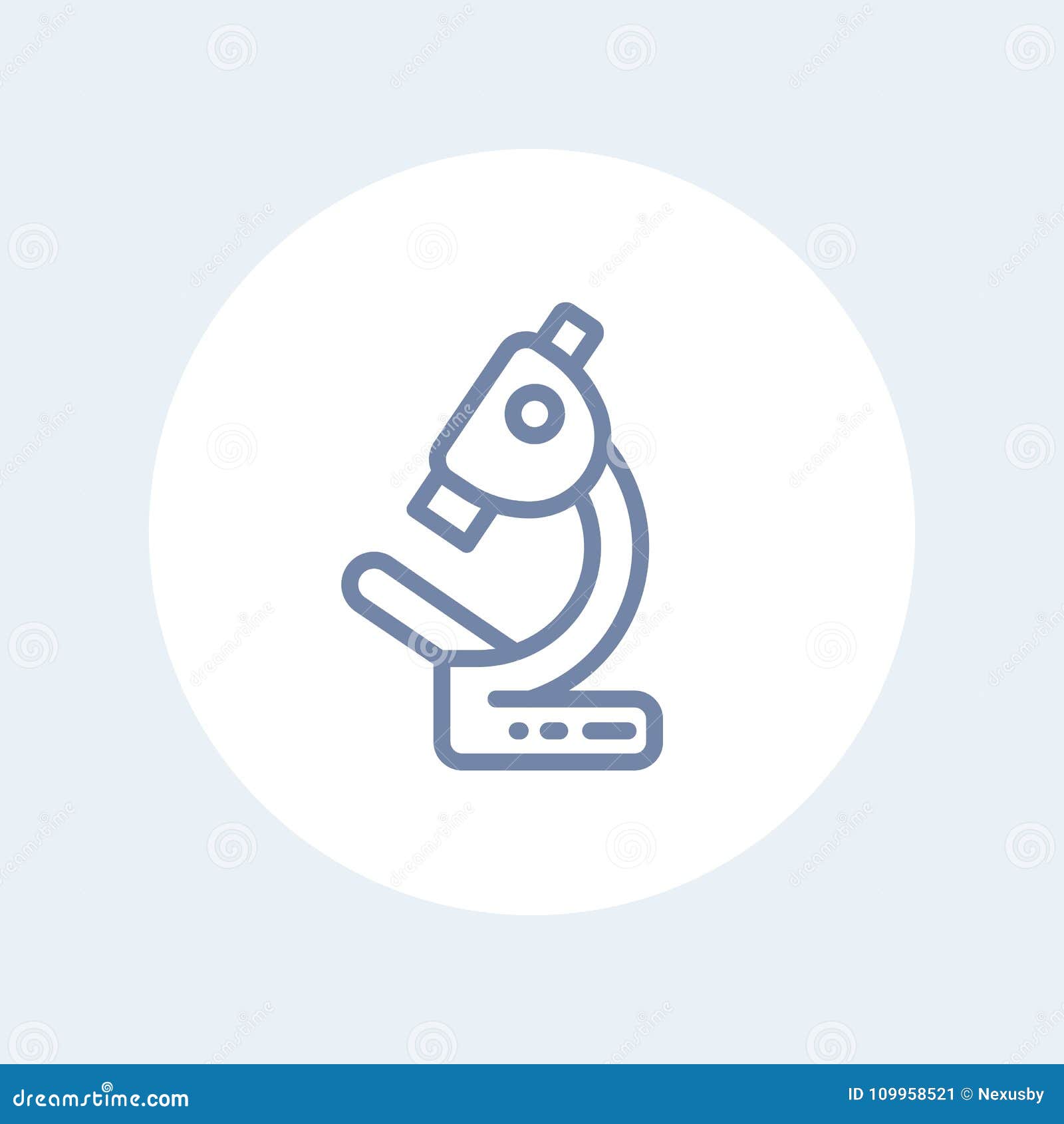 Microscope Icon Isolated on White, Linear Stock Vector - Illustration ...