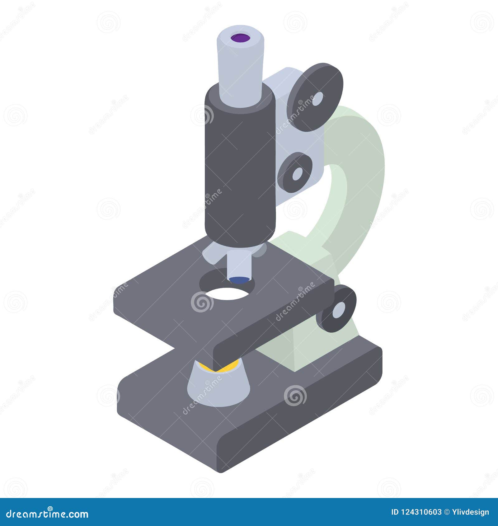 Microscope Icon, Isometric 3d Style Stock Illustration - Illustration ...