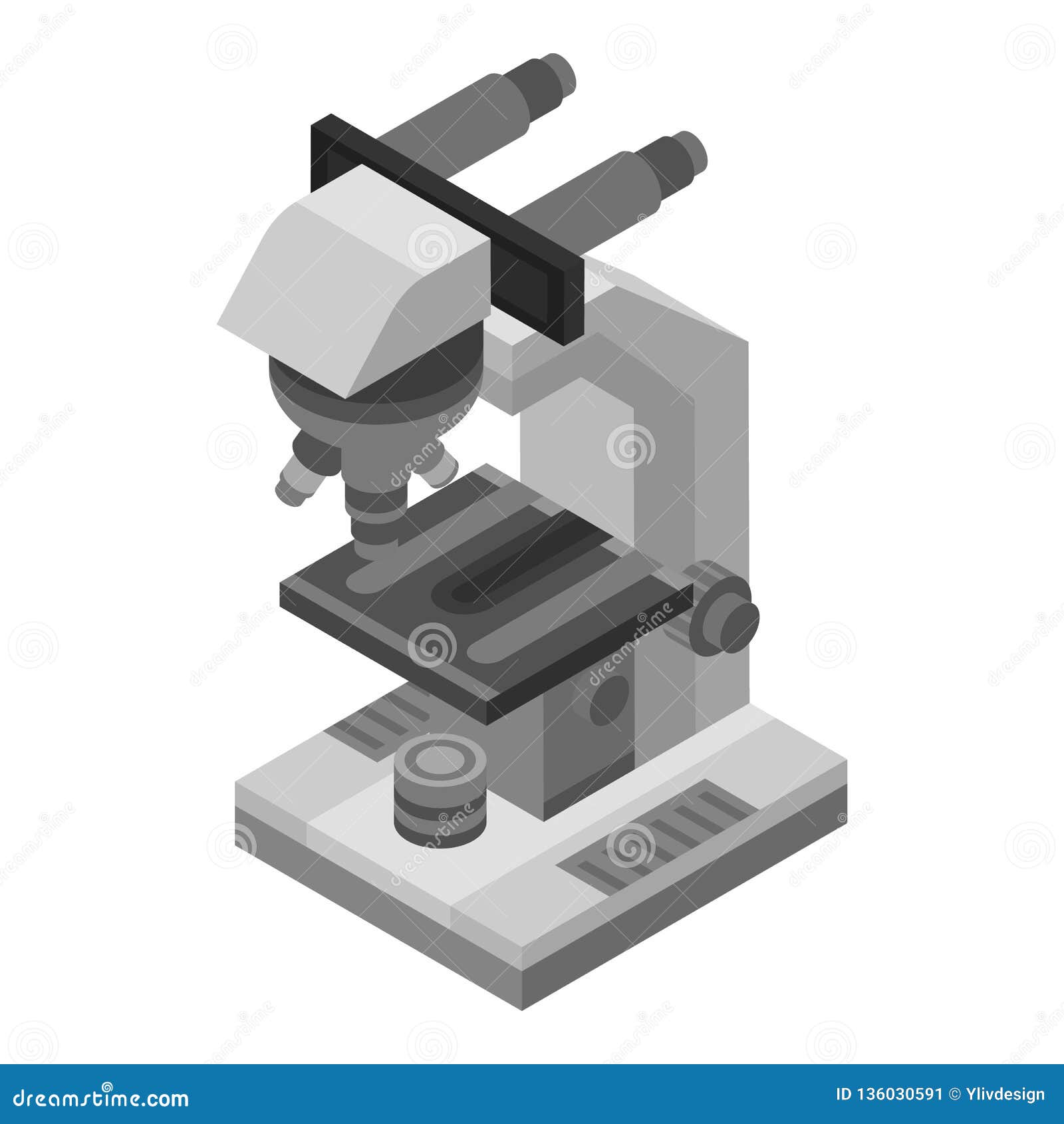 Microscope Icon, Isometric Style Stock Vector - Illustration of biology ...