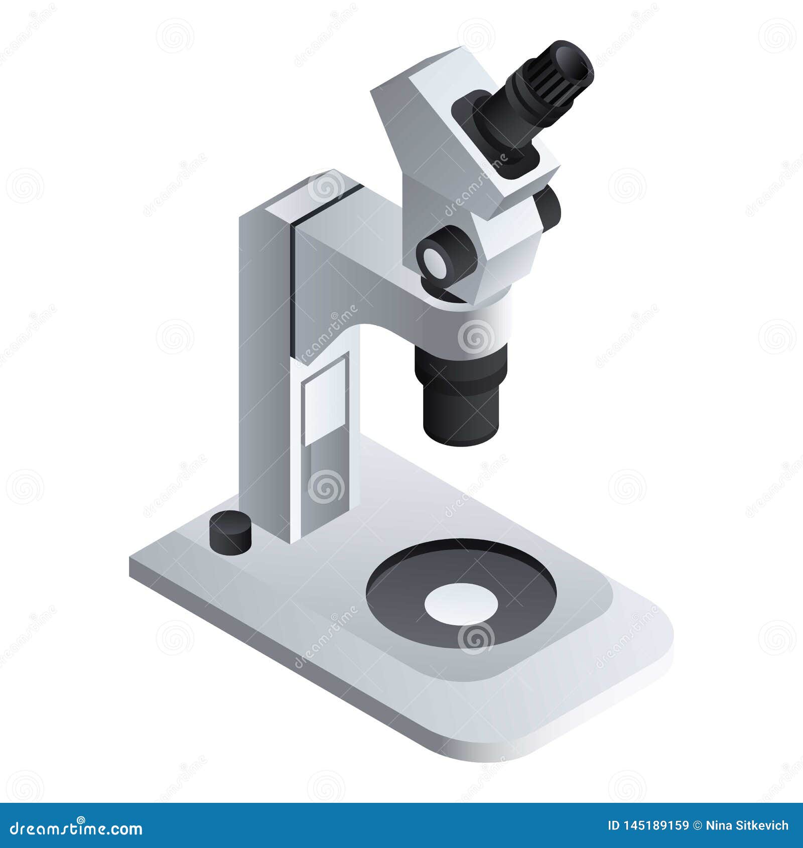 Microscope Icon, Isometric Style Stock Vector - Illustration of black ...