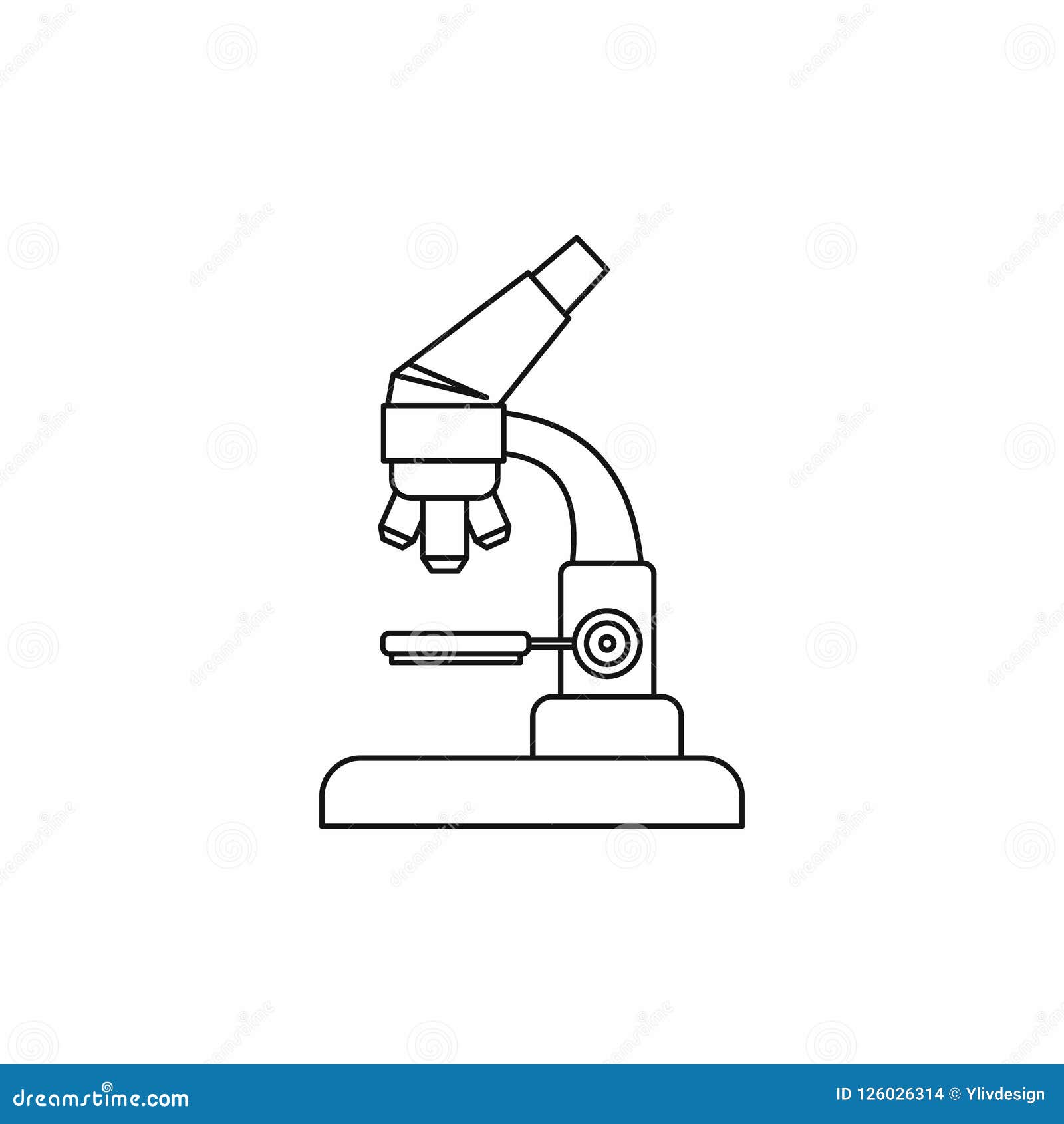 Microscope Icon in Outline Style Stock Illustration - Illustration of ...