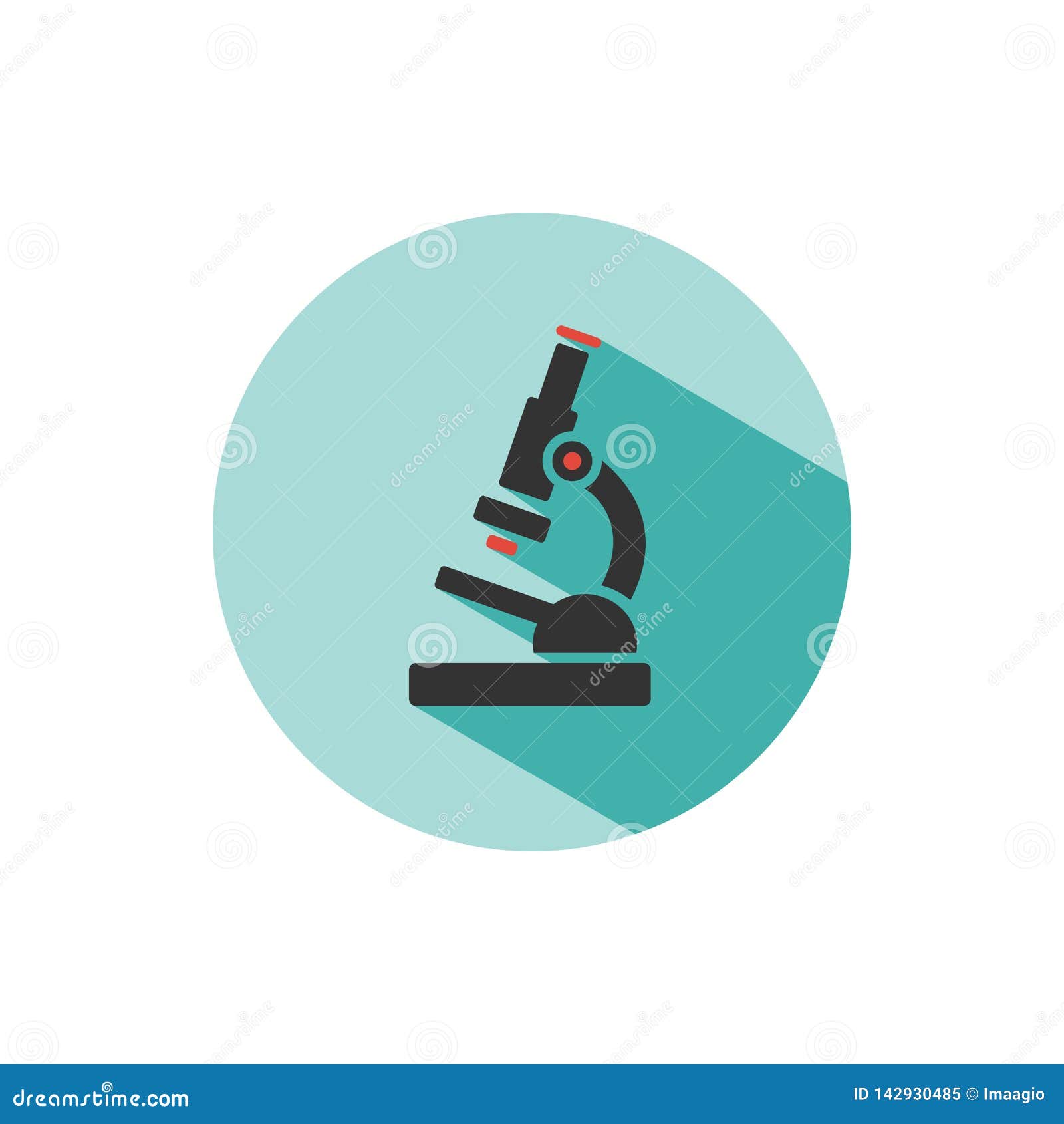 Microscope Icon with Shadow on a Green Circle. Science and Research ...