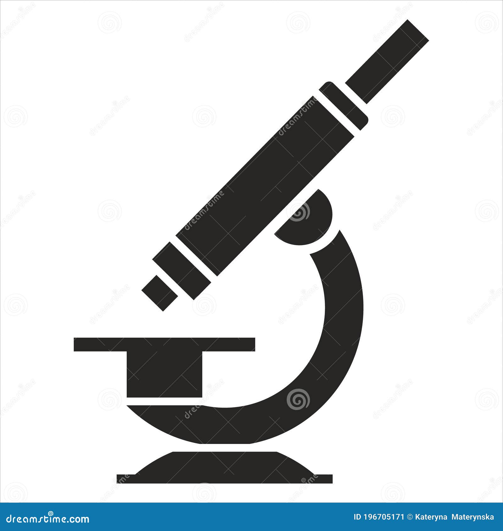 Black Microscope Icon on a White Background. Sign, Laboratory. Vector ...