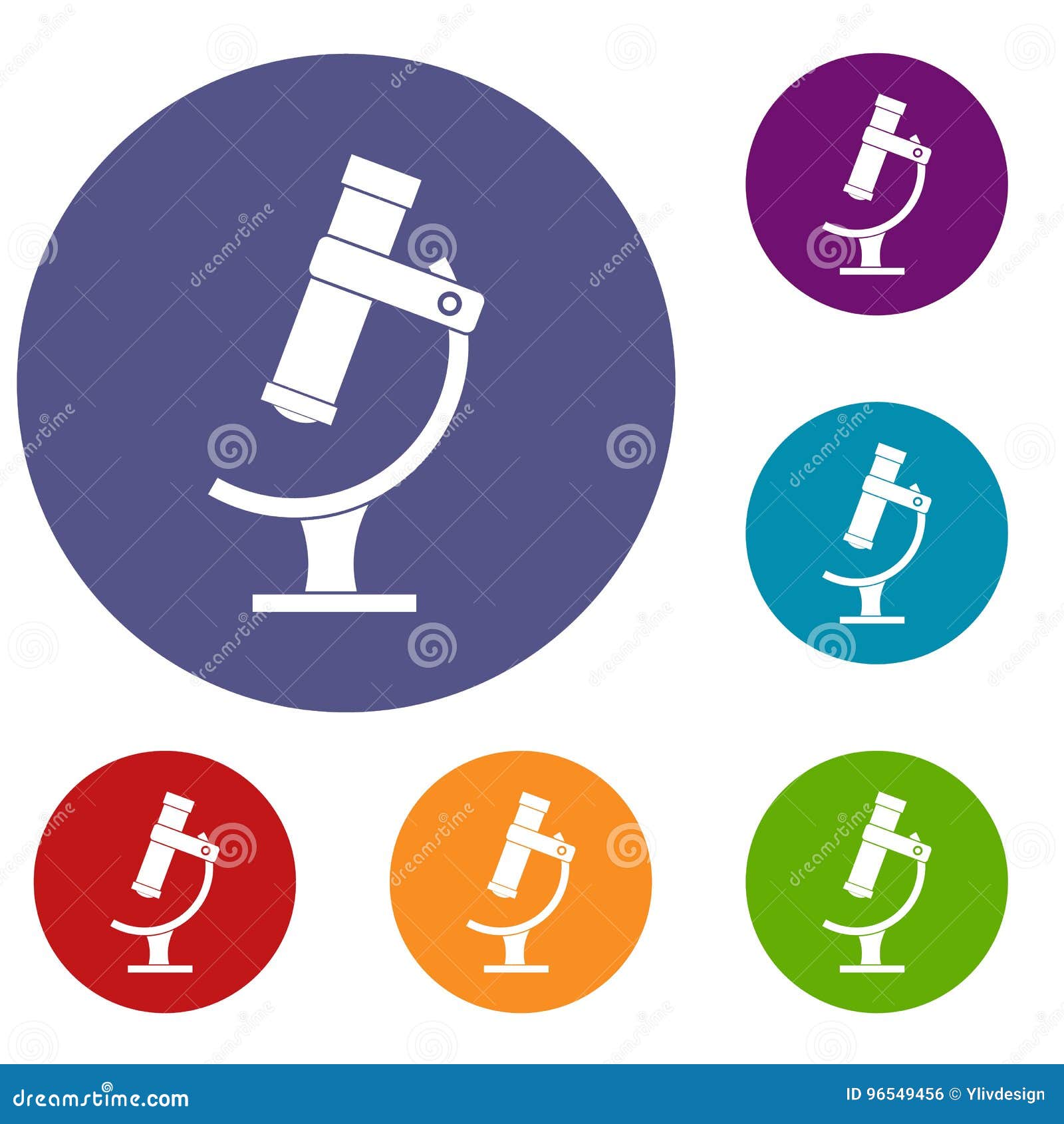Microscope icons set stock vector. Illustration of green - 96549456
