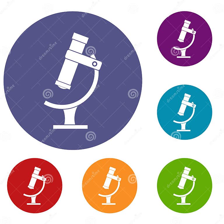 Microscope icons set stock vector. Illustration of green - 96549456