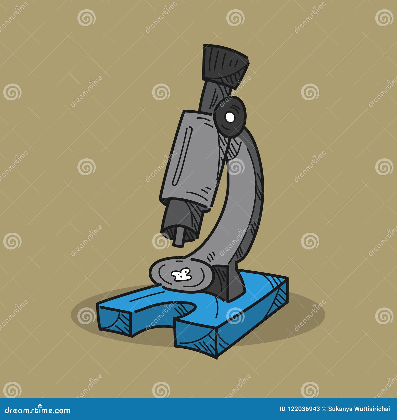 Microscope Illustration on Color Background Stock Illustration ...
