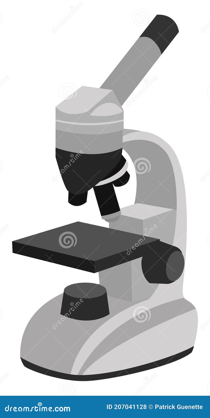 Microscope Illustration. Microscope Flat Icon On White Background ...