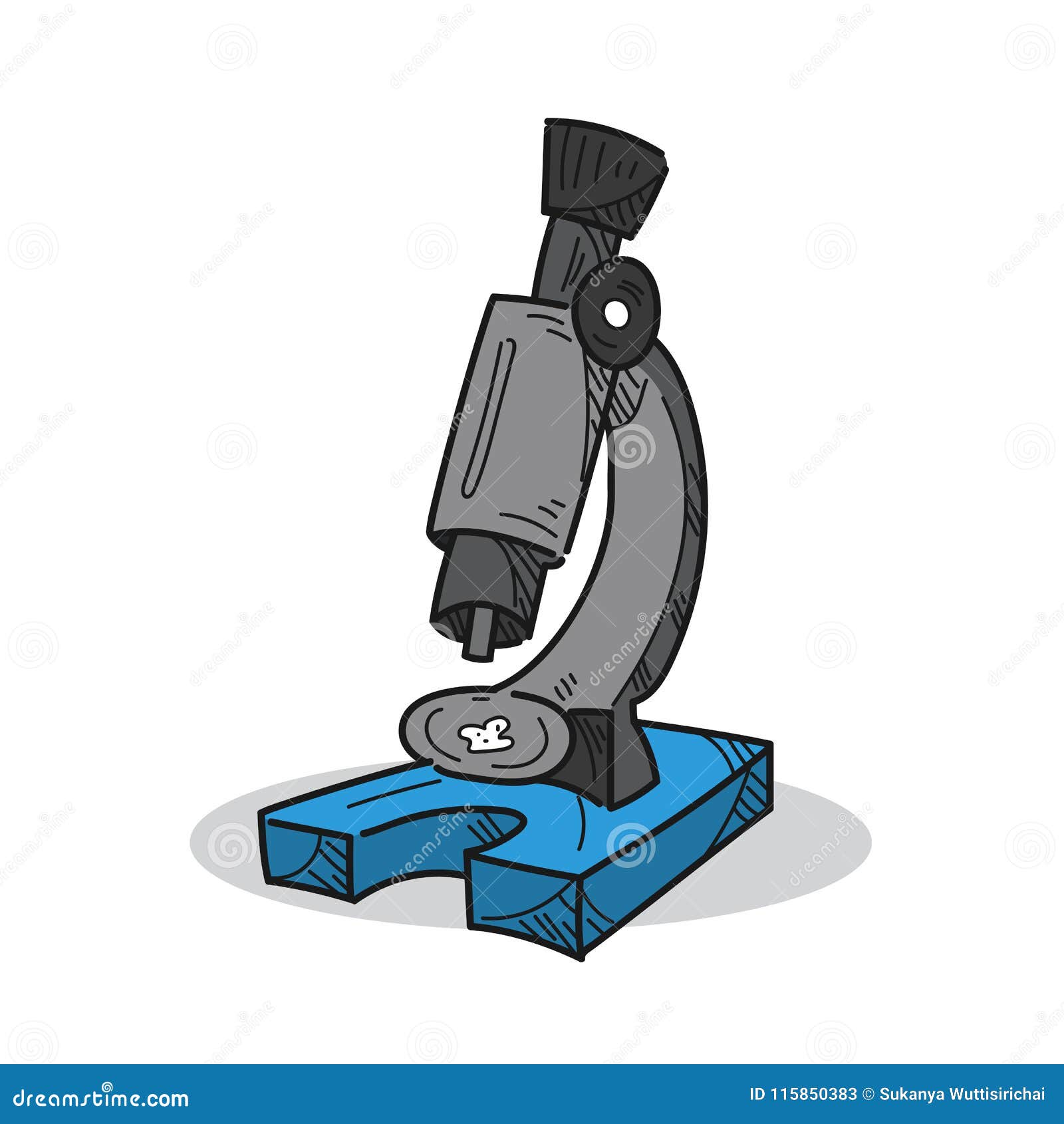 Microscope Illustration With Five Types Of Micro Objects ...