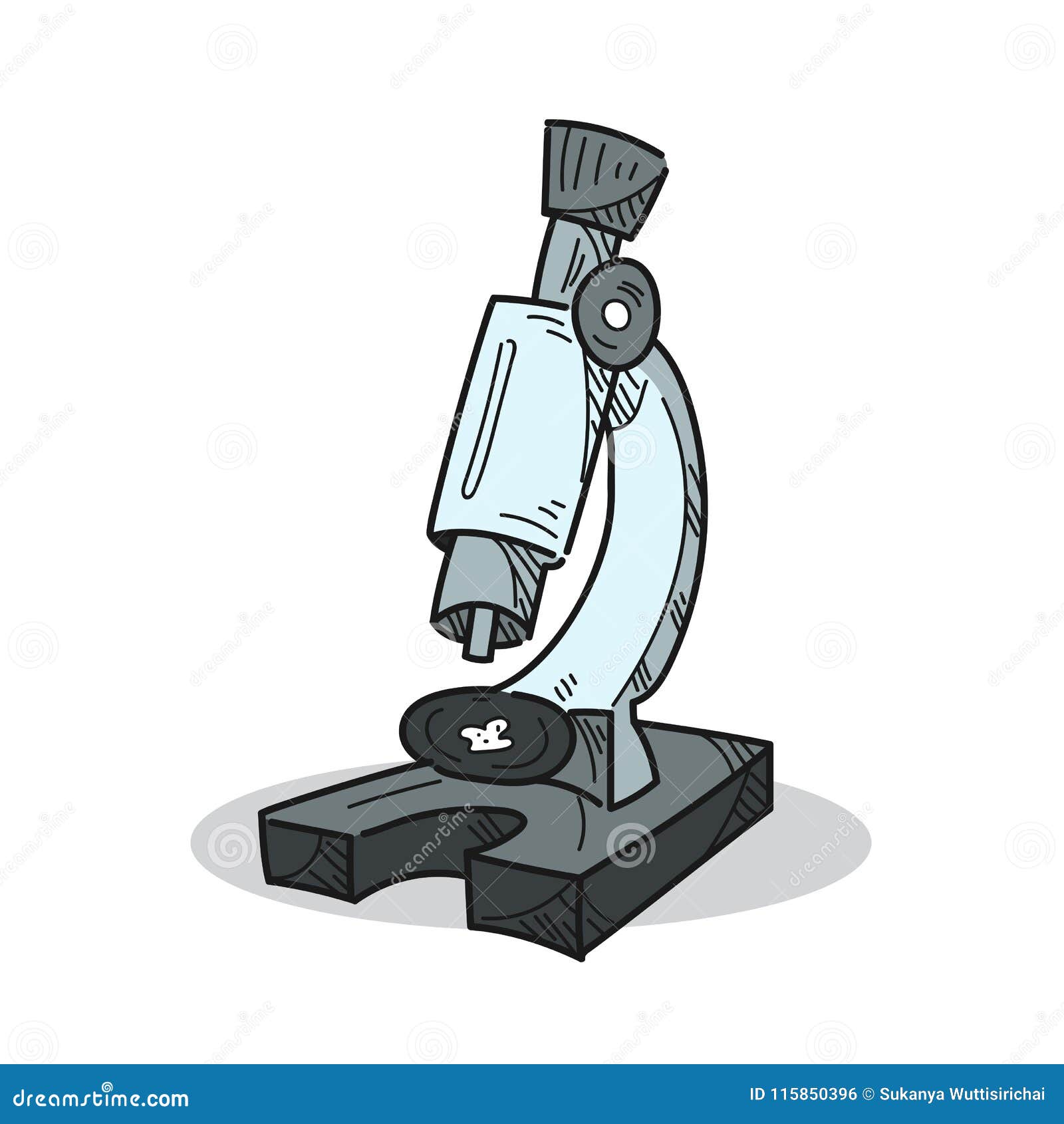 Microscope Illustration With Five Types Of Micro Objects ...
