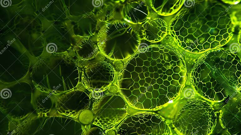 A Microscope Image of a Single Microalgae Cell Its Intricate Structure ...