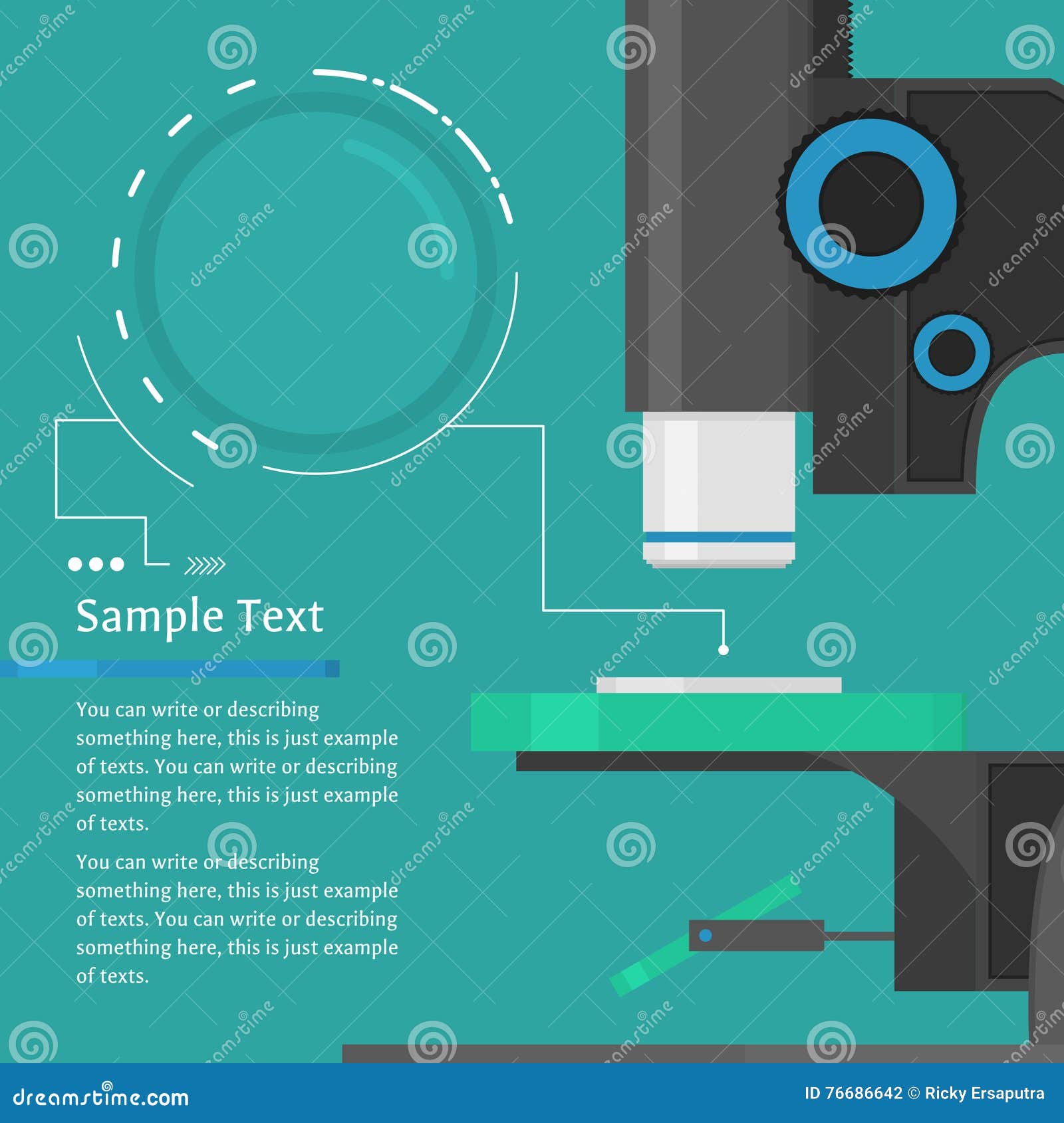 Microscope Infographic Template Stock Vector - Illustration of flat ...