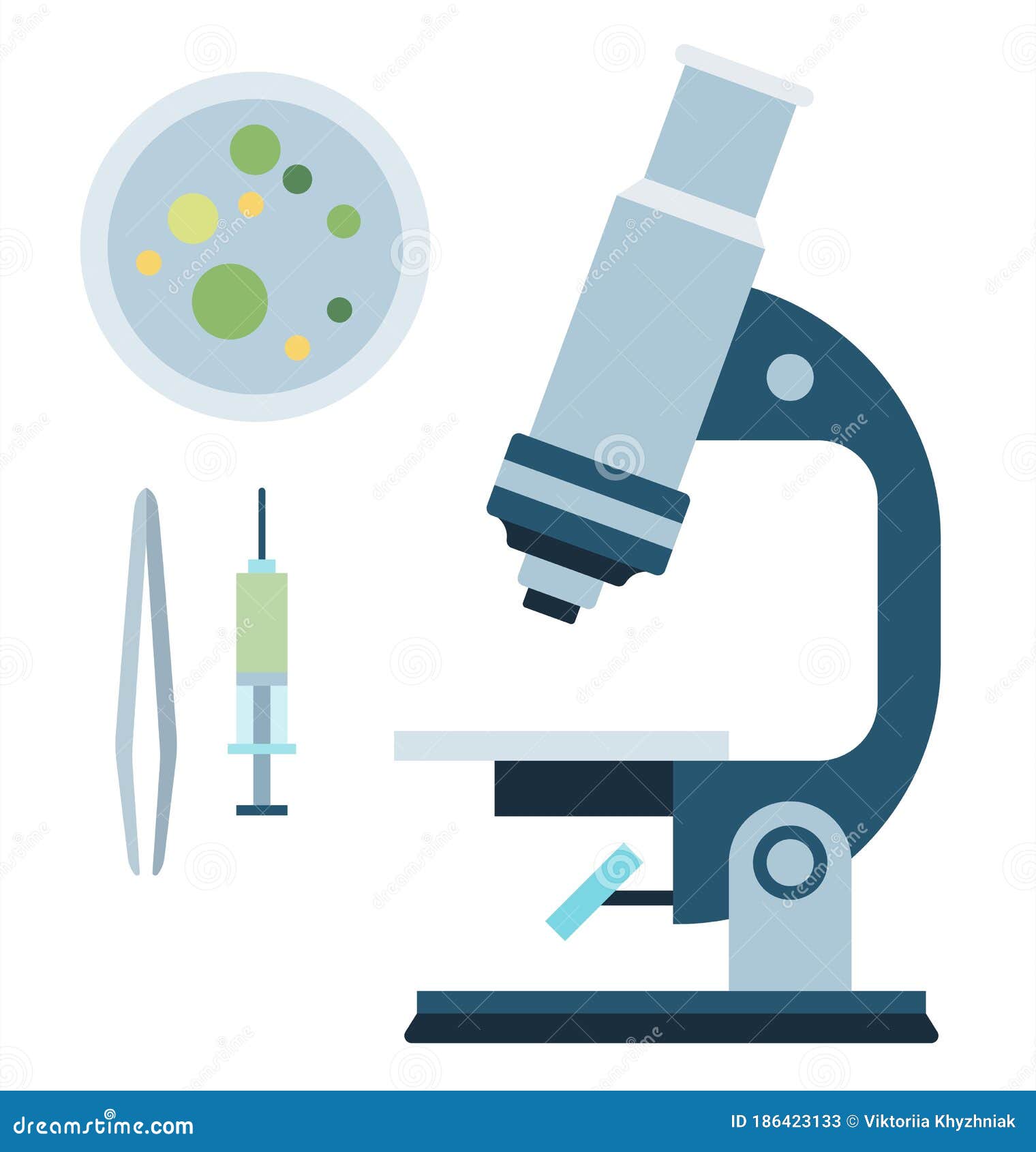Microscope with Instruments Vector Icon Flat Isolated Stock Vector ...