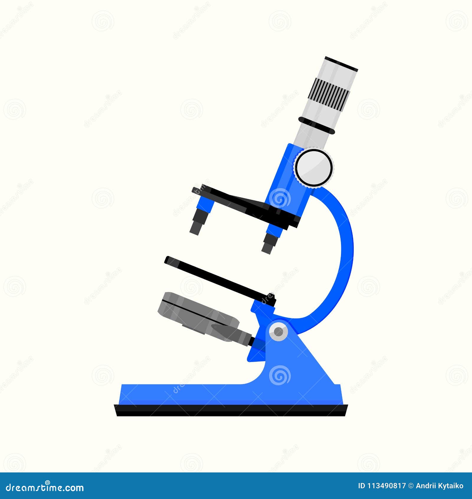 Microscope isolated flat stock vector. Illustration of graphic - 113490817
