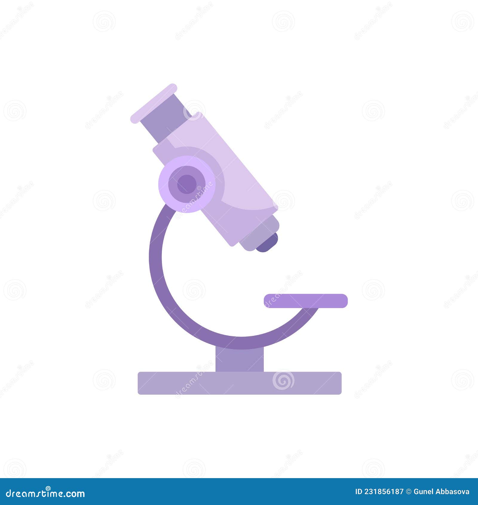 Microscope Isolated Illustration. Microscope Flat Icon White Background ...