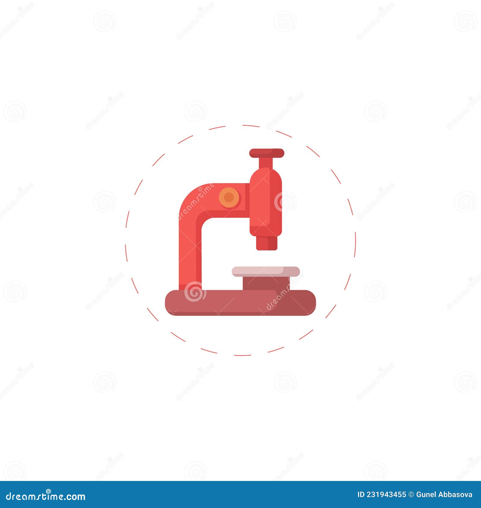 Microscope Illustration. Microscope Flat Icon On White Background ...