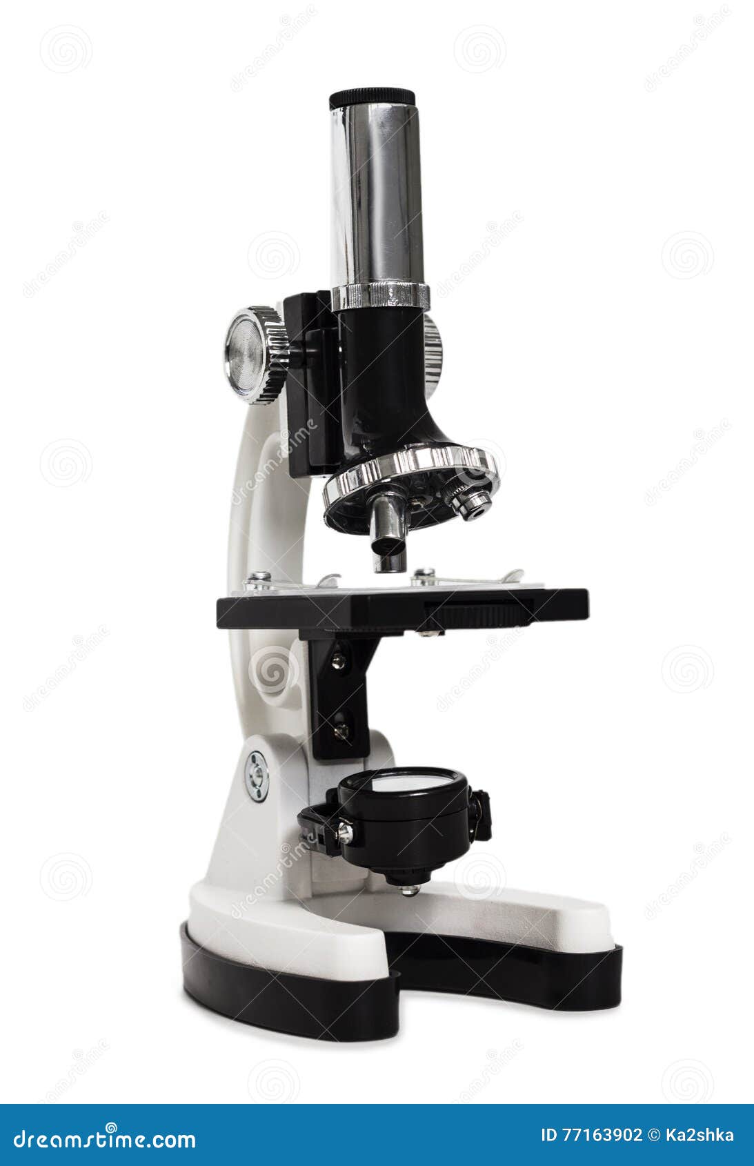 Microscope Isolated on White Stock Photo - Image of focus, gray: 77163902