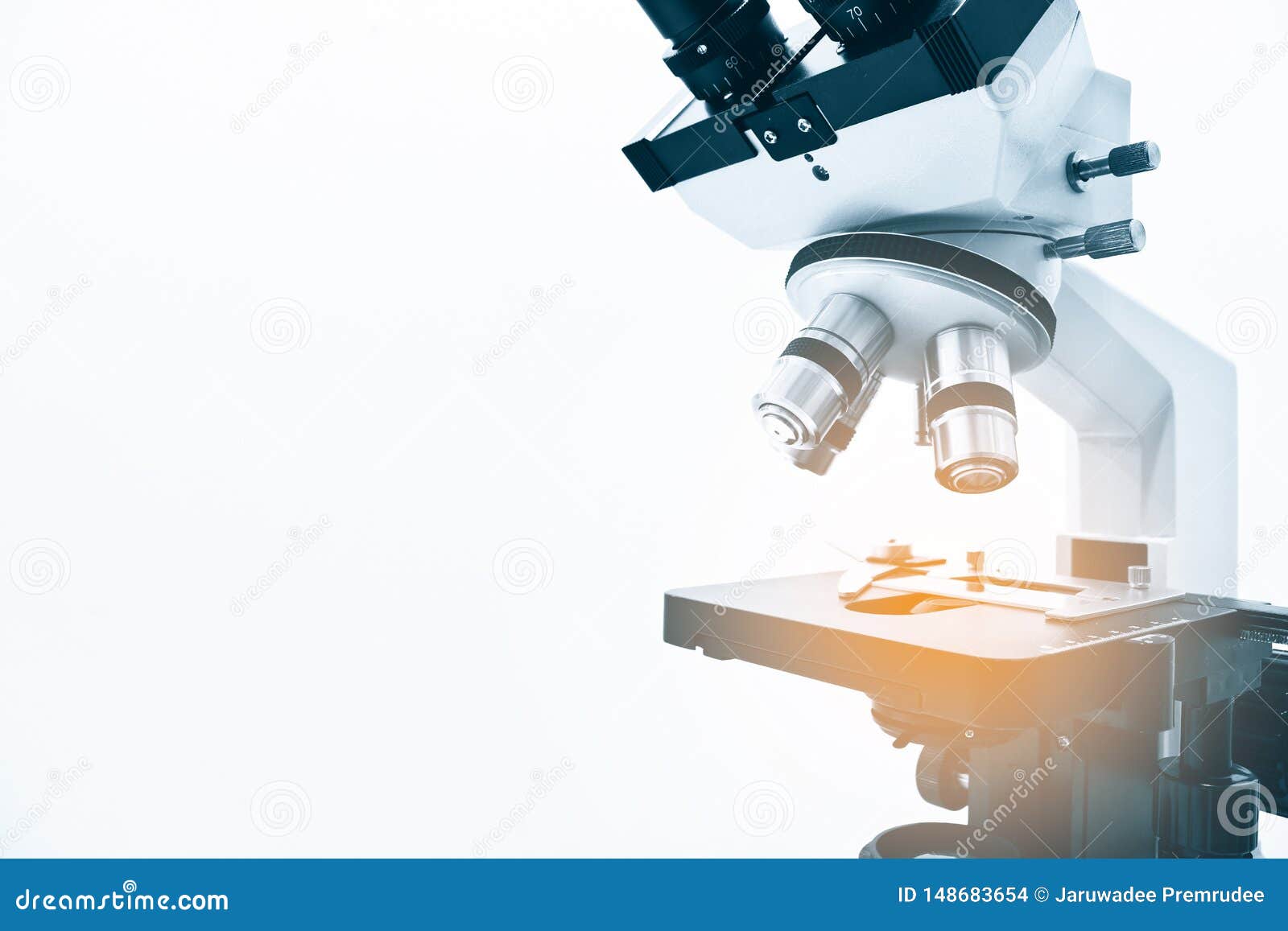 Microscope Isolated on the White Background Stock Photo - Image of ...