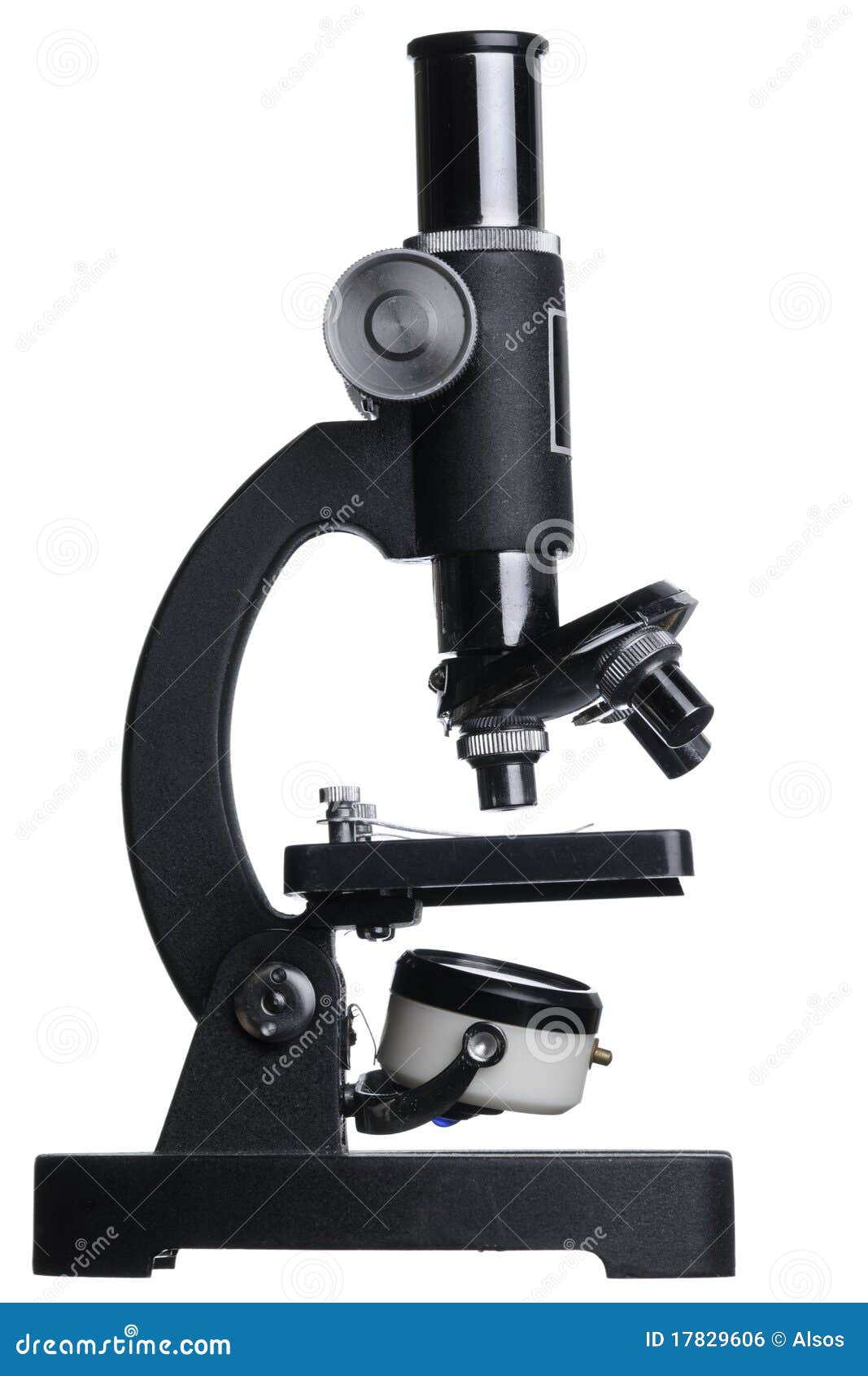 Microscope Isolated on White Background Stock Photo - Image of magnify ...