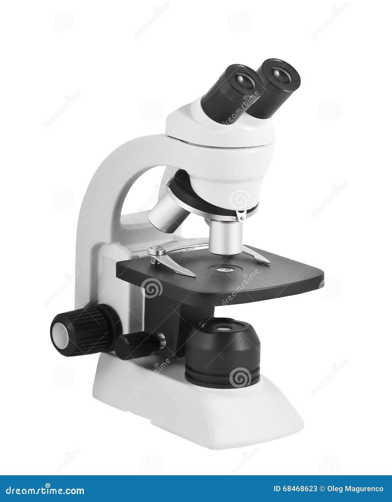 Microscope Isolated on White Stock Image - Image of background, scale ...