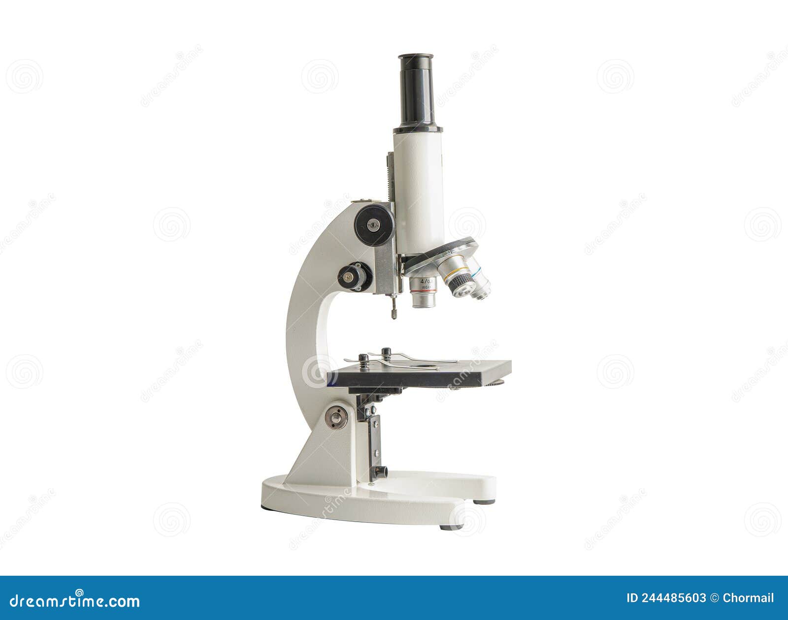 Microscope Isolated on White Background with Clipping Path Use in ...