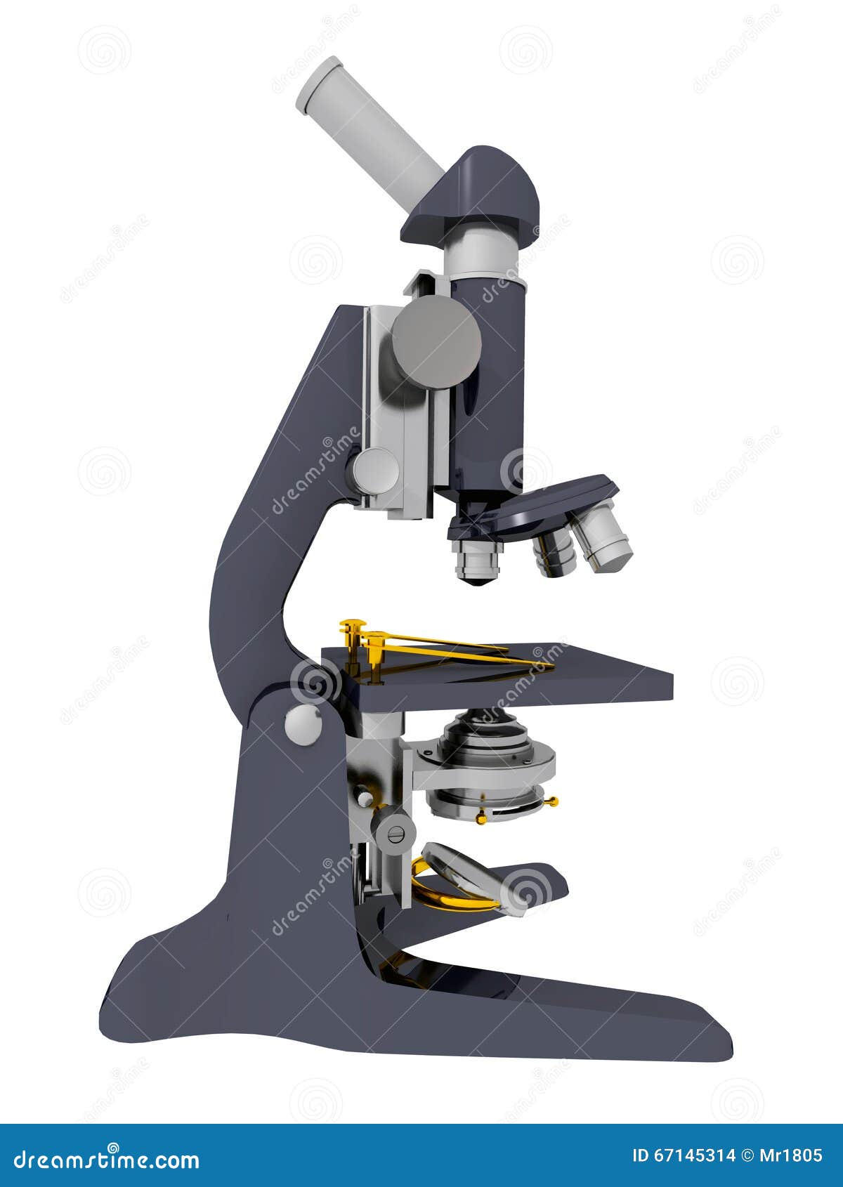 Microscope Isolated on White Background Stock Illustration ...