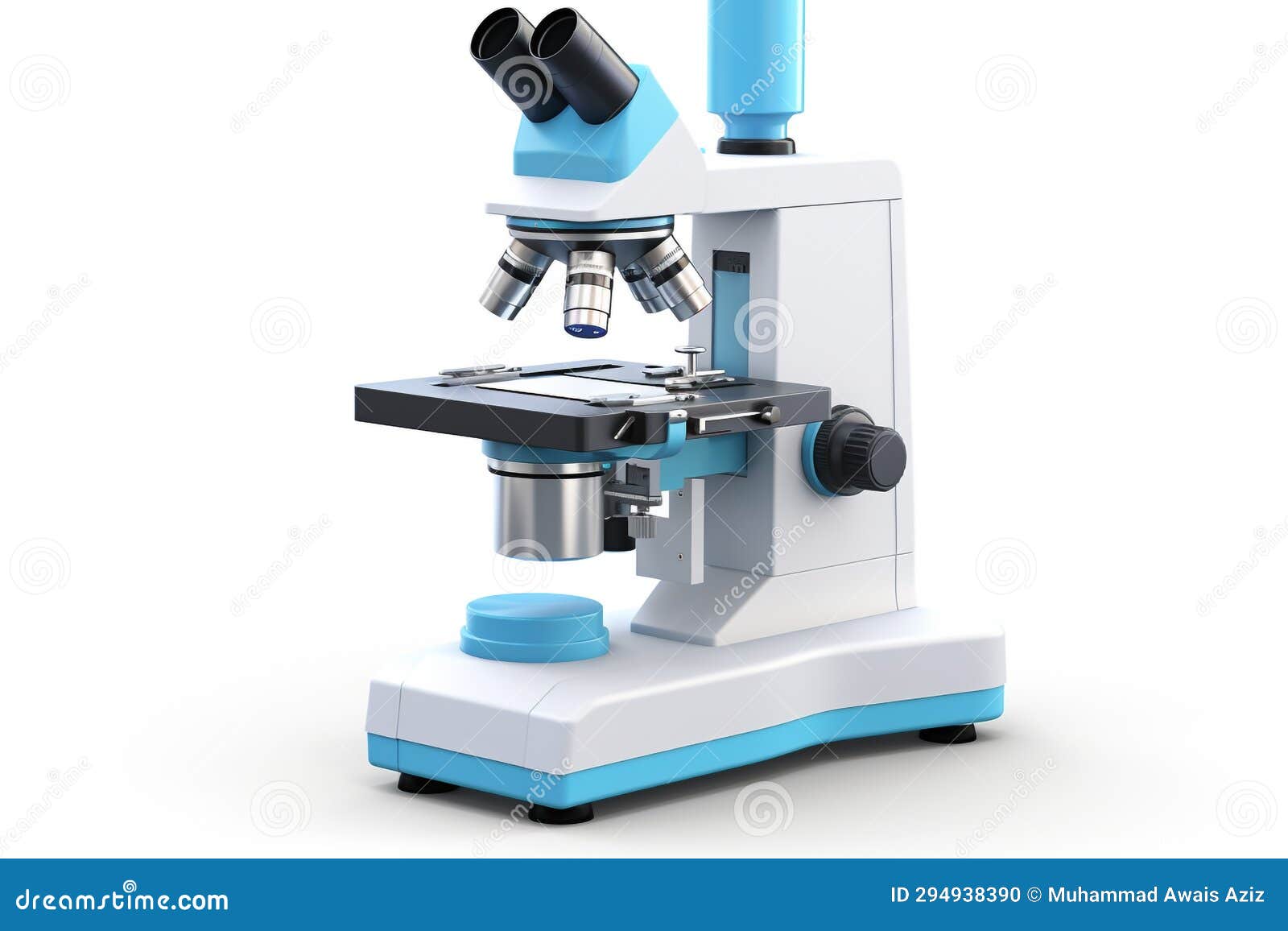 Microscope Isolated on White Background 3d Illustration - Ai Generated ...