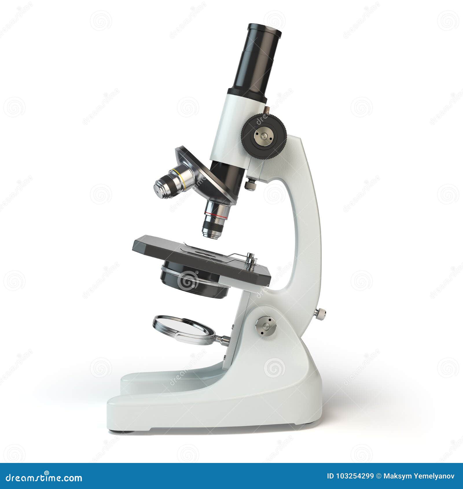 Microscope Isolated On White Background Cartoon Vector | CartoonDealer ...